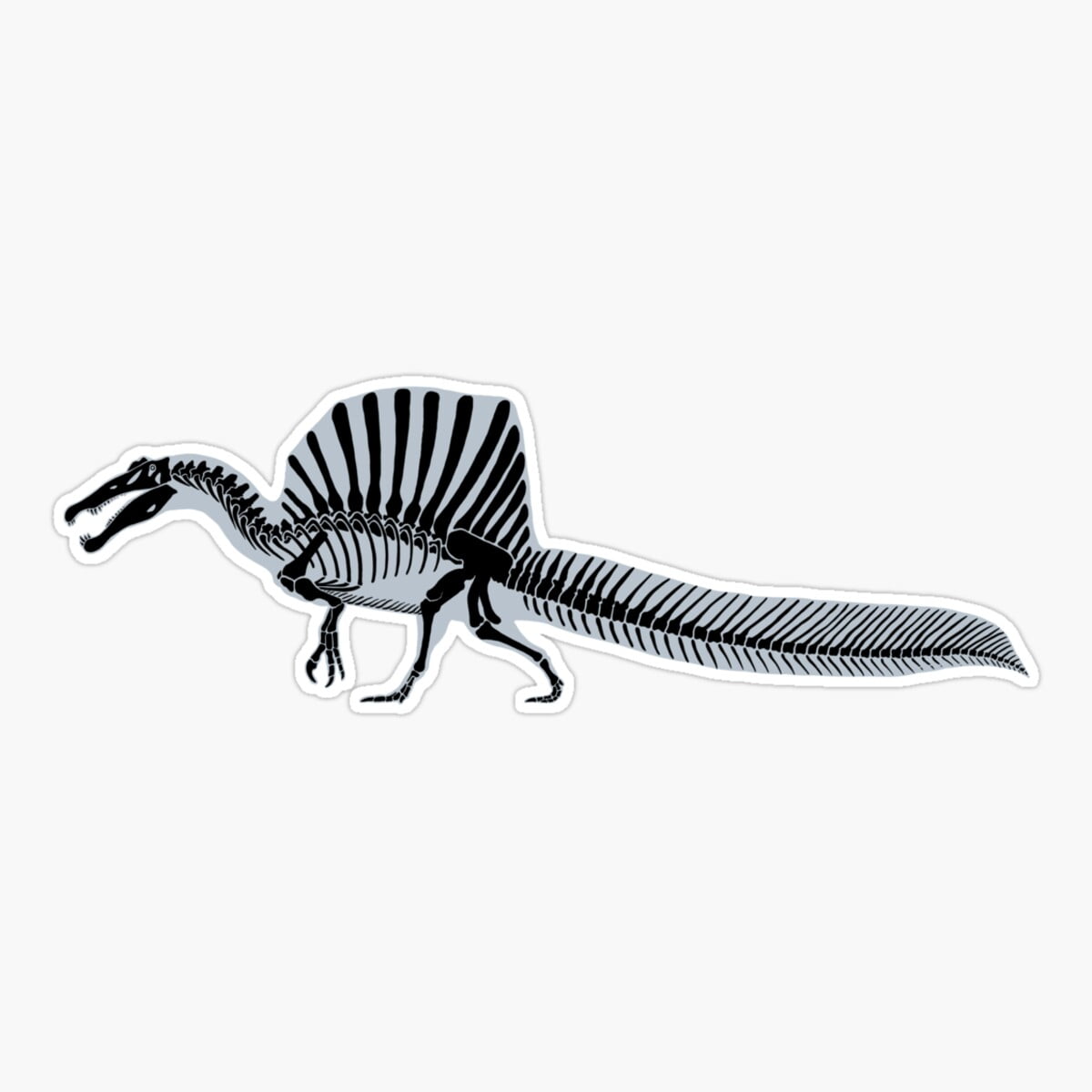 Maneki Spinosaurus Dinosaur Skeleton Ossil - Black Er, Phone Decal ...