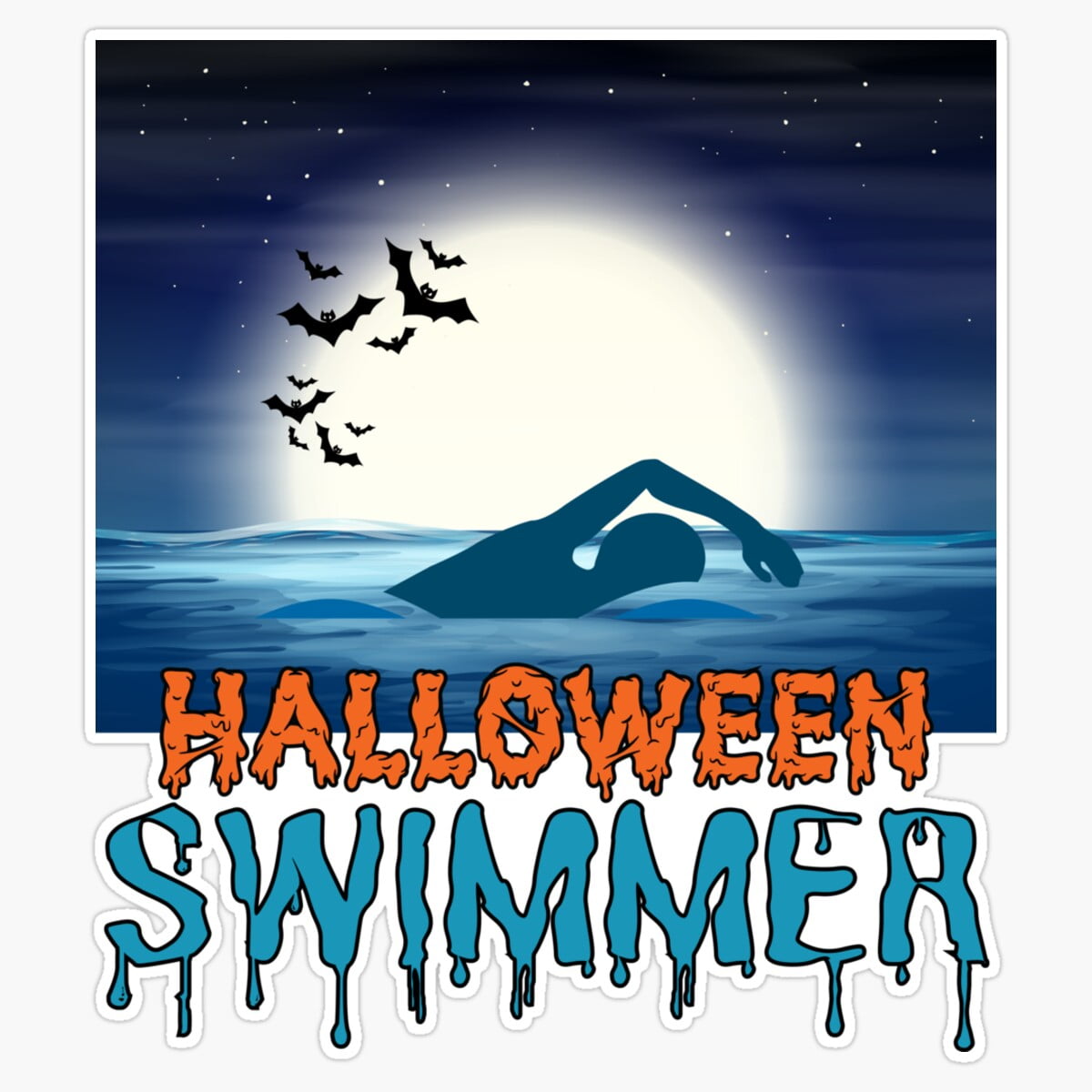 Maneki Spooky Halloween Swimmer Swim Athlete Coach Trainer Party Er ...
