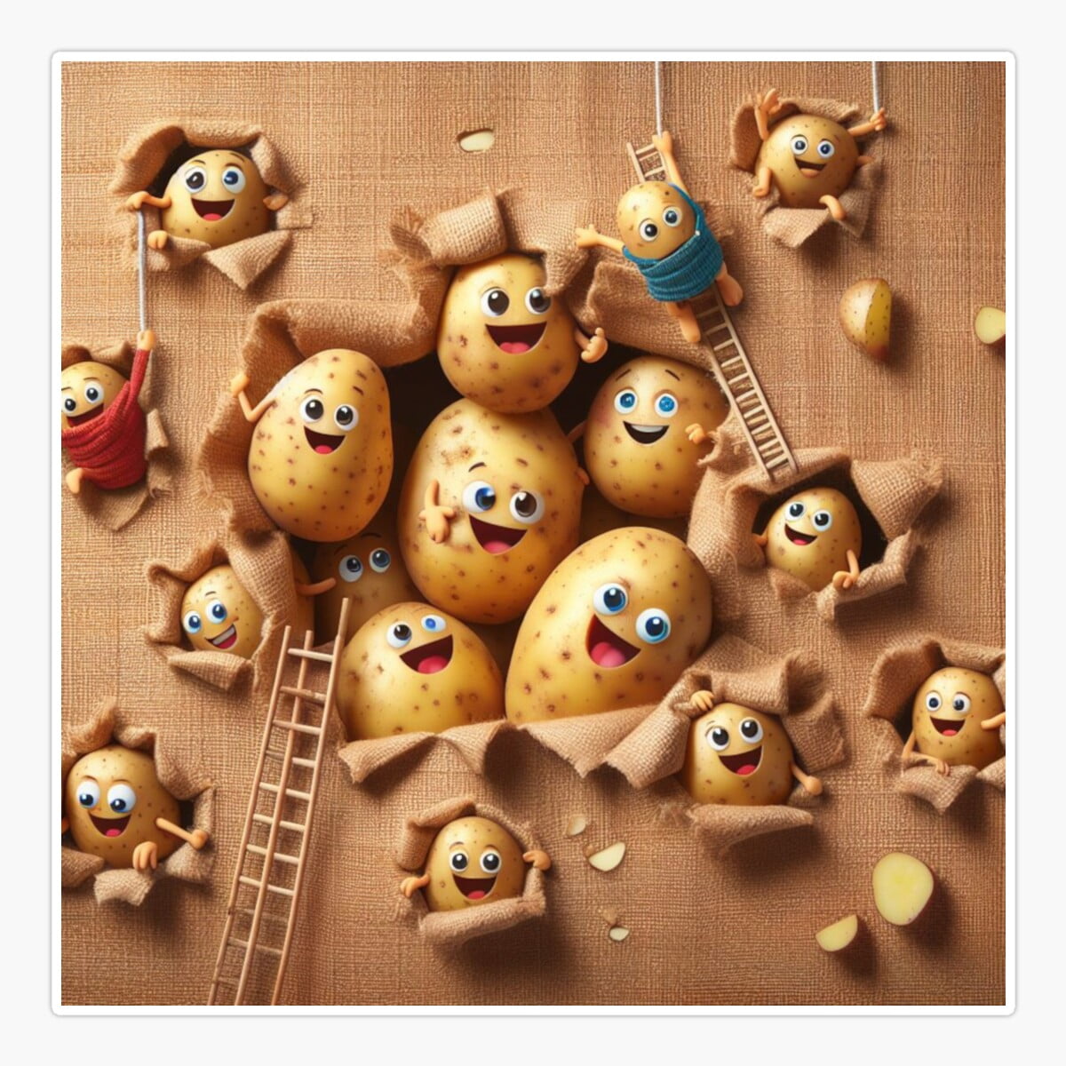 Maneki Spuds On The Loose Sticker, Phone Decal Water Bottle Stickers ...