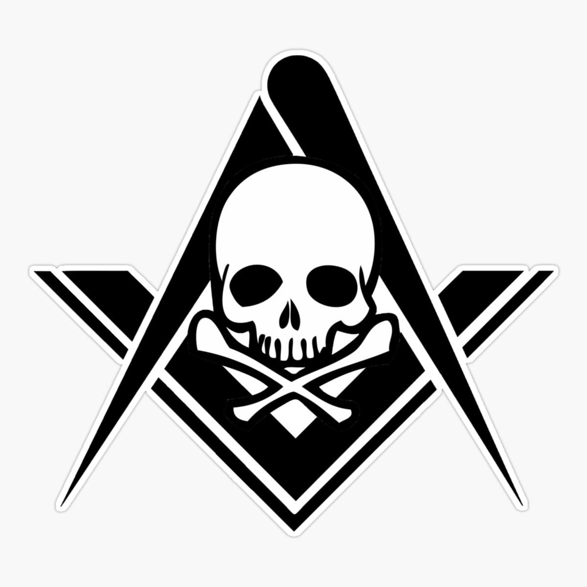 Maneki Square And Compes Skull And Crossbones Er, Phone Decal Water ...