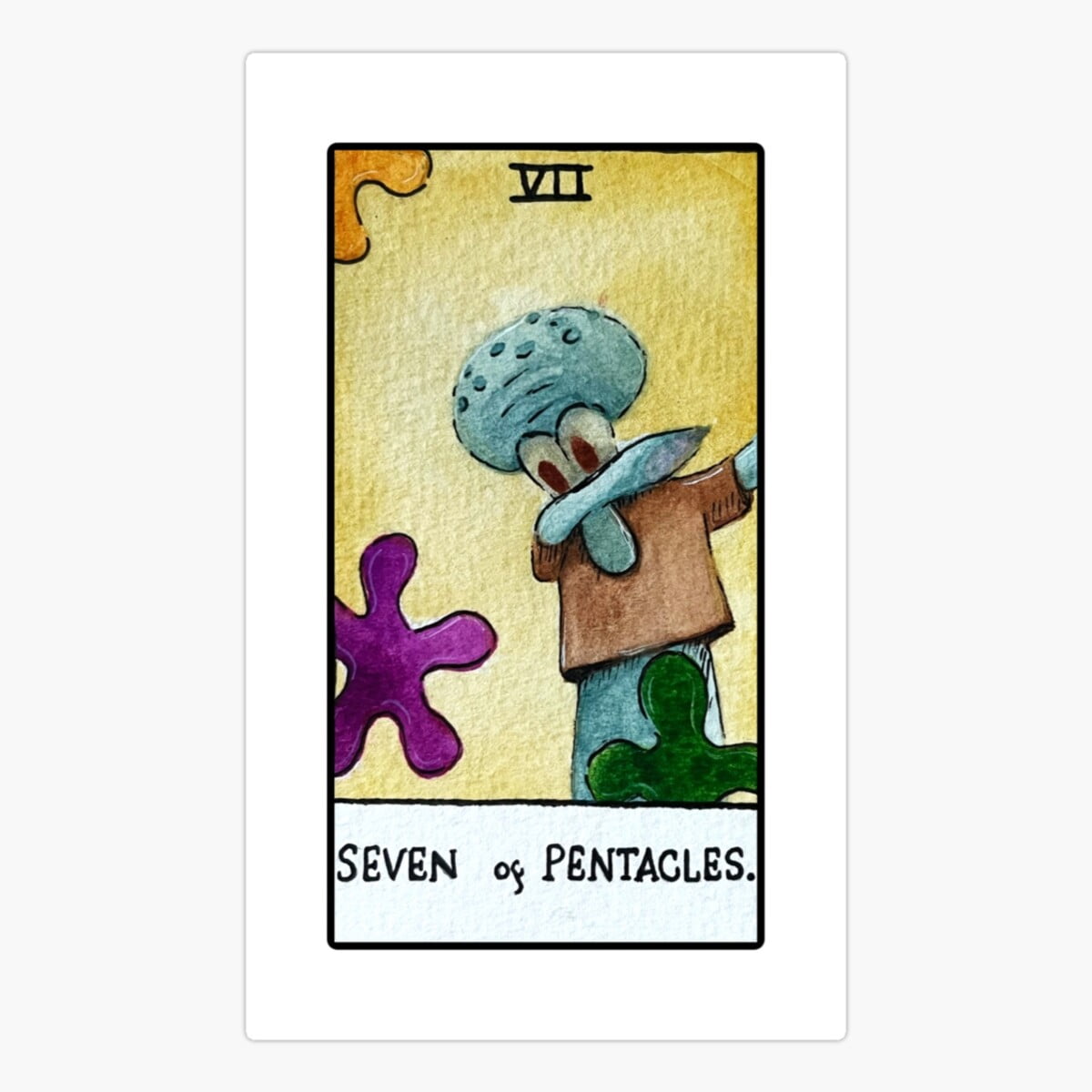 Maneki Squidward Dab Vine Tarot Card Er, Phone Decal Water Bottle ...