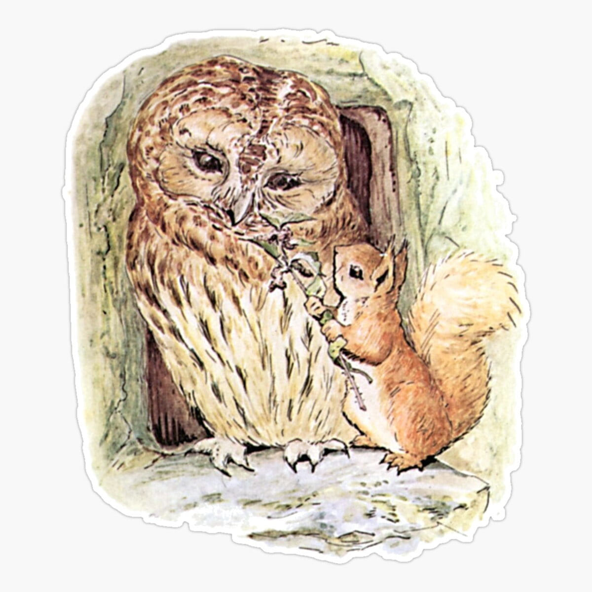 Maneki Squirrel Nutkin And Mr. Brown - Beatrix Potter Sticker, Phone ...