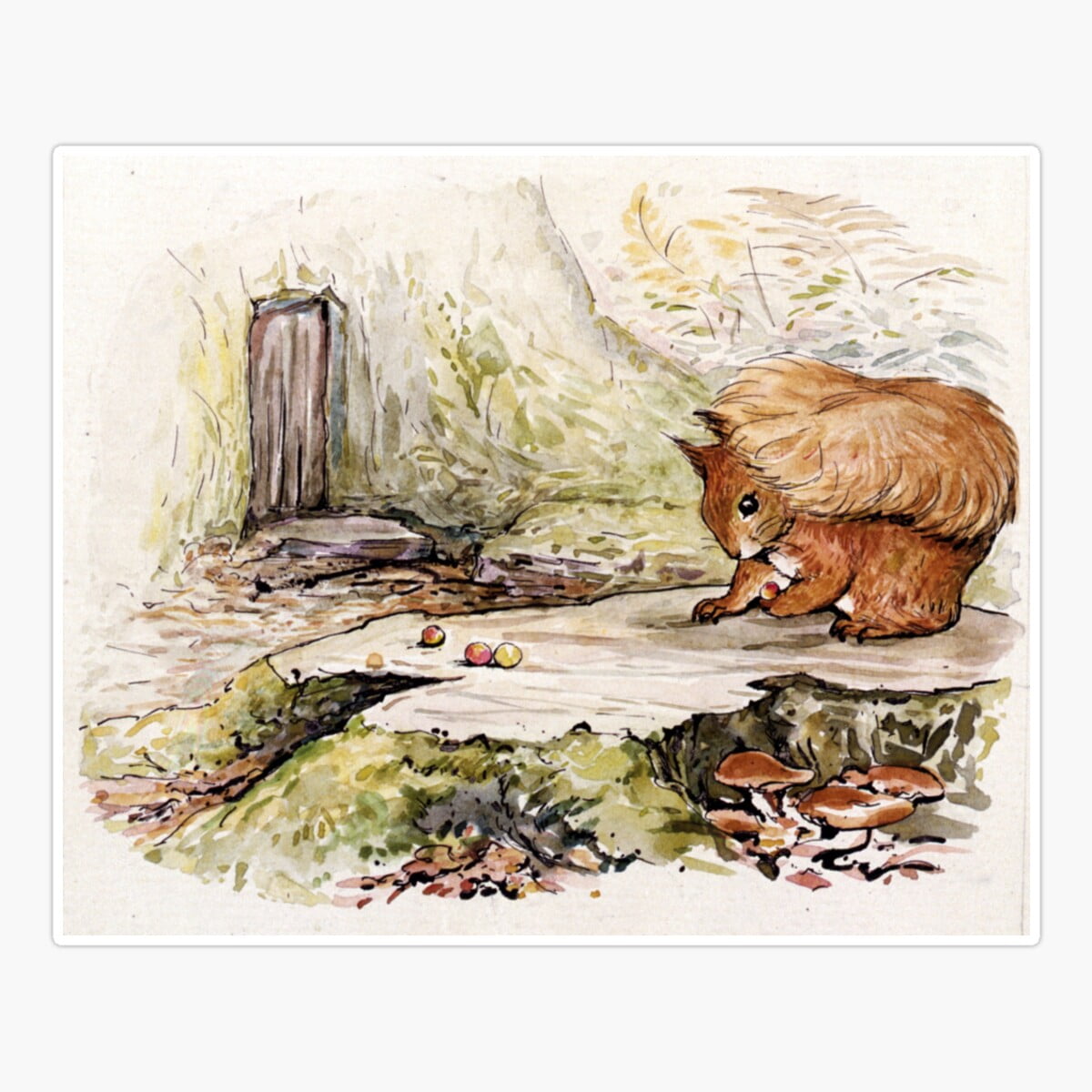 Maneki Squirrel Nutkin - Beatrix Potter Sticker, Phone Decal Water ...