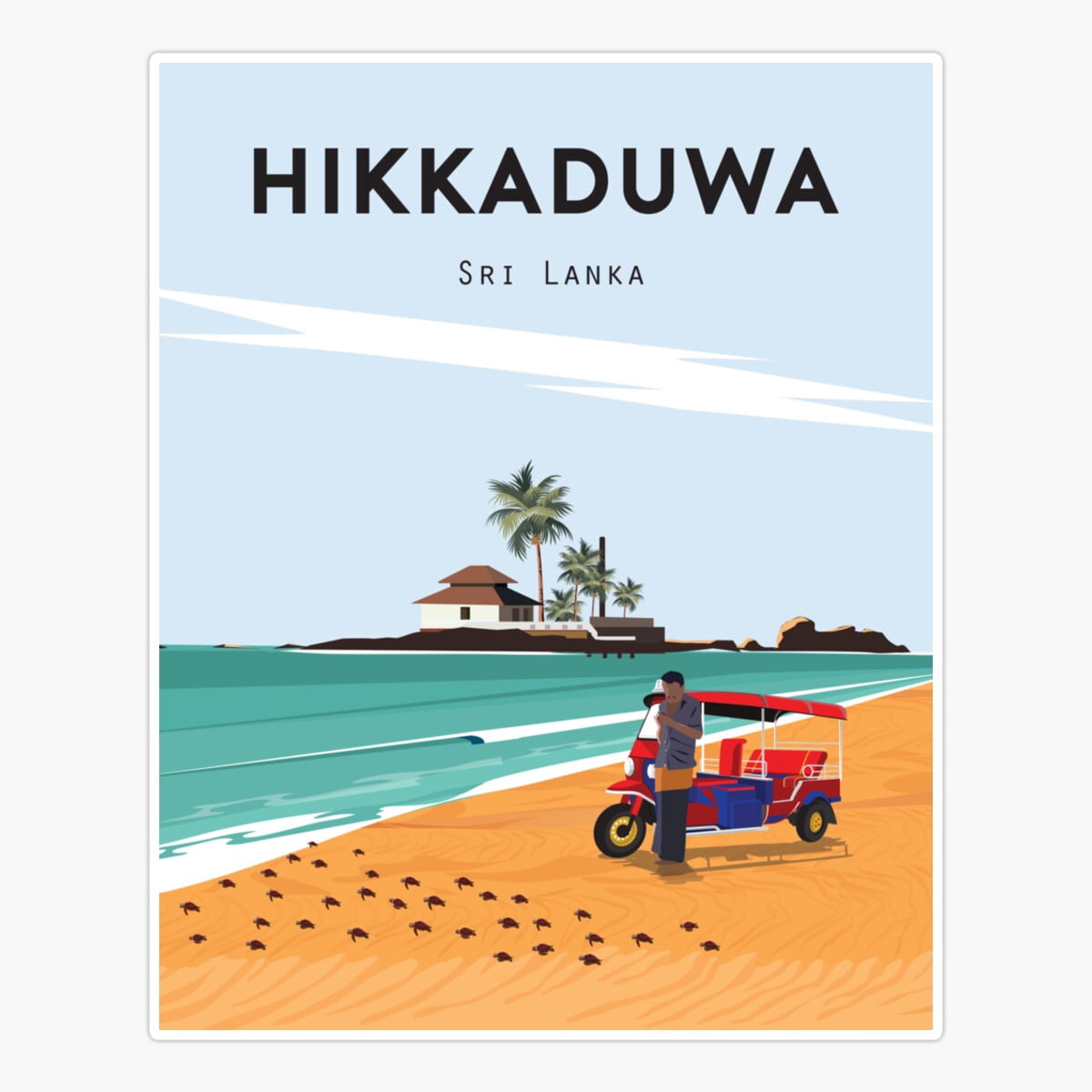 Maneki Sri Lanka Hikkaduwa Sticker, Phone Decal Water Bottle Stickers ...