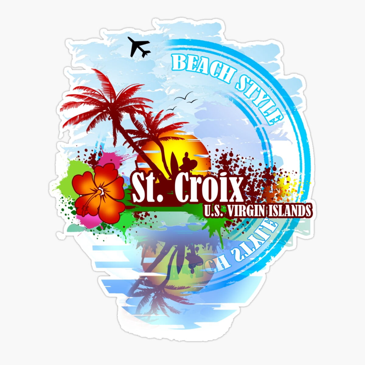 Maneki St. Croix Beach Style Party Sticker, Phone Decal Water Bottle ...