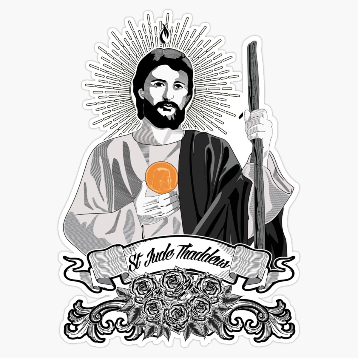 Maneki St. Jude Thaddeus - Patron Saint Of Impossible Causes Er, Phone Decal Water Bottle ...