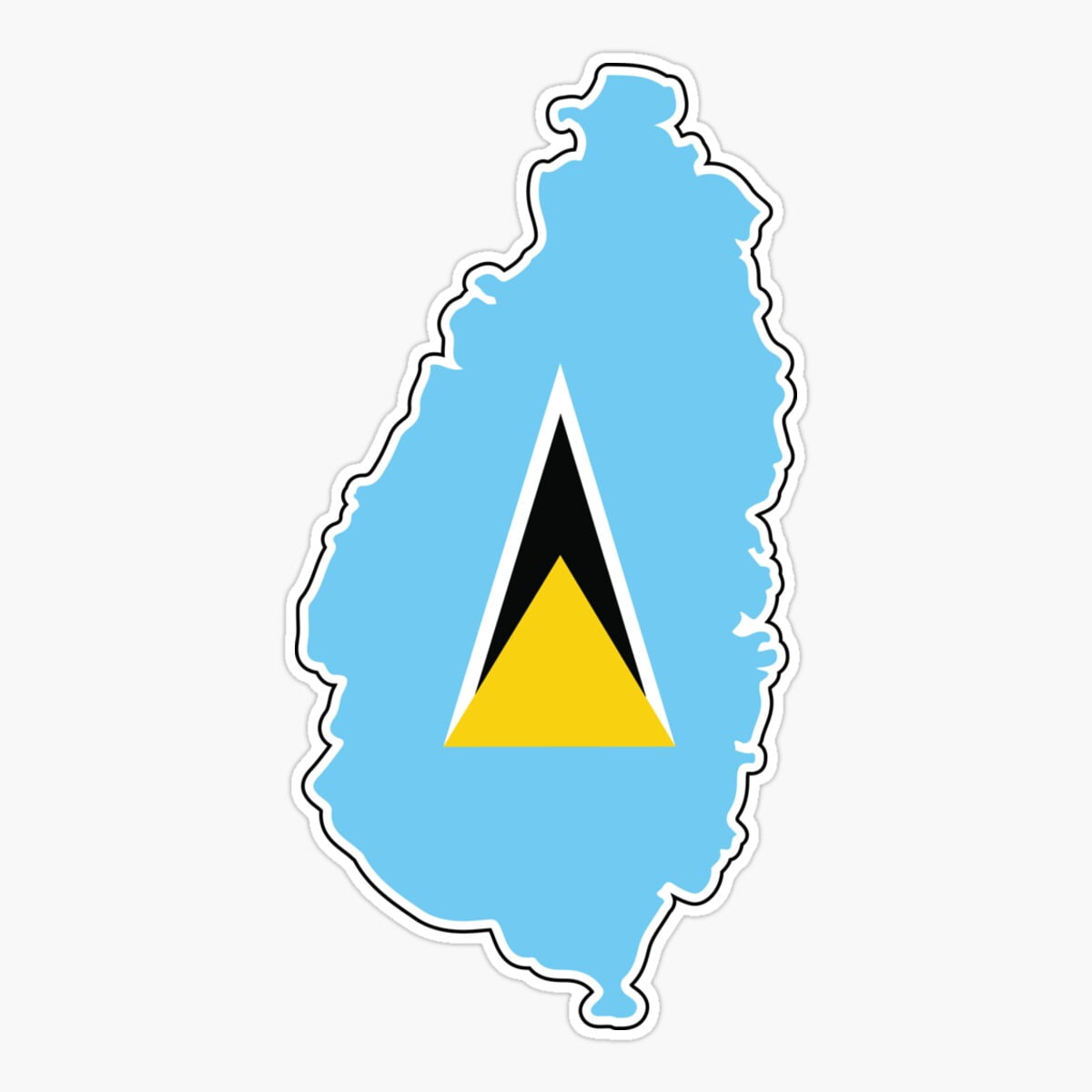 Maneki St Lucia National Flag Clipped Into Map Of St Lucia Er, Phone ...
