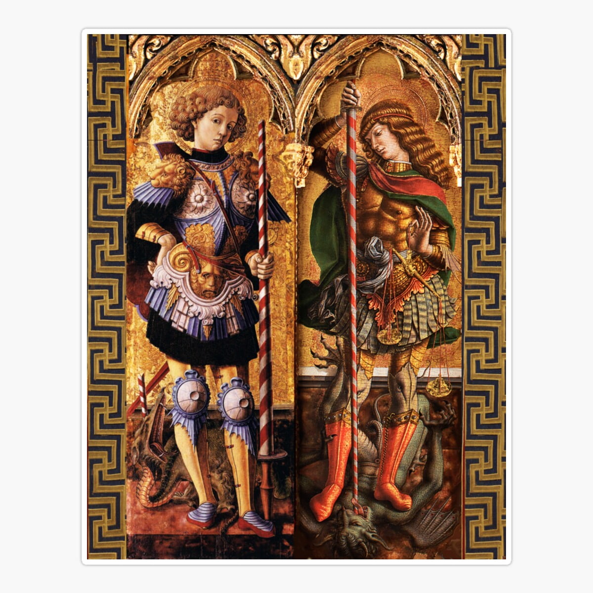 Maneki St. Michael Archangel And Saint George With Dragon By Carlo ...