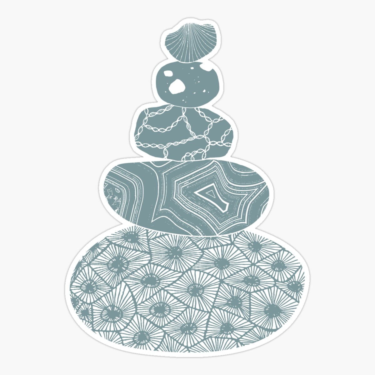 Maneki Stacked Great Lakes Rocks Sticker, Phone Decal Water Bottle ...