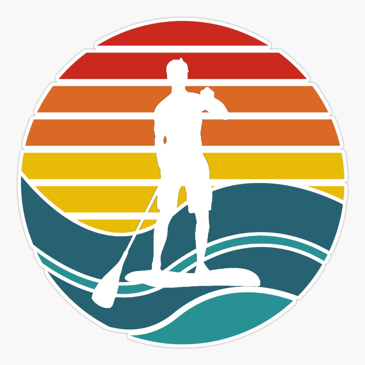 Maneki Stand Up Paddle Board - Sup - Retro Waves Sticker, Phone Decal ...