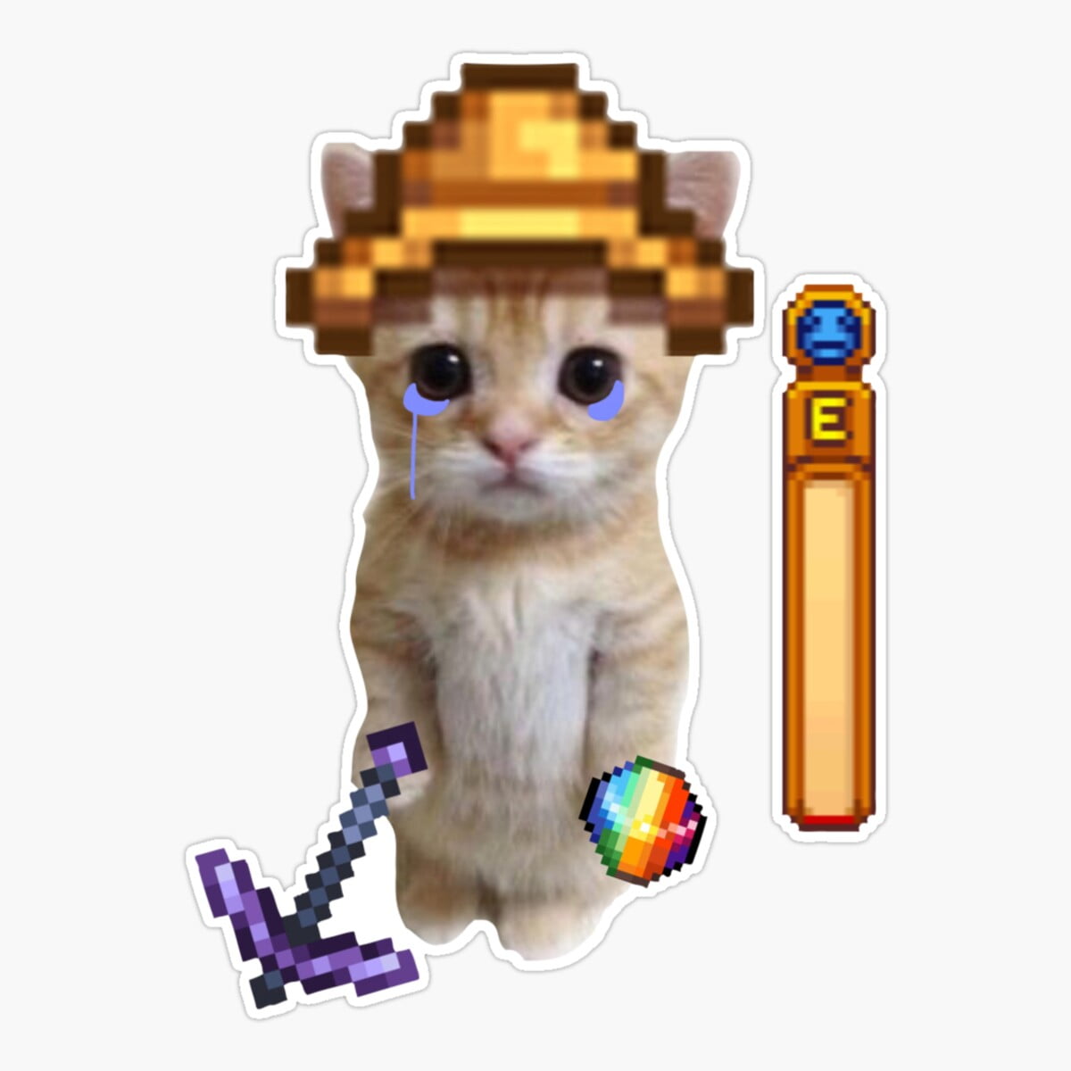 Maneki Stardew Valley El Gato Sticker, Phone Decal Water Bottle ...