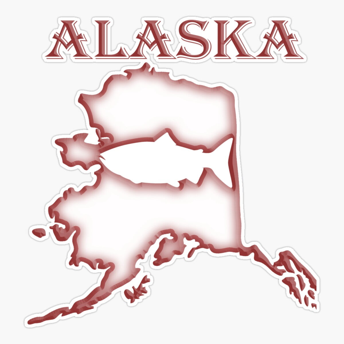 Maneki State O Alaska Salmon Ishing Shirt Er, Phone Decal Water Bottle ...