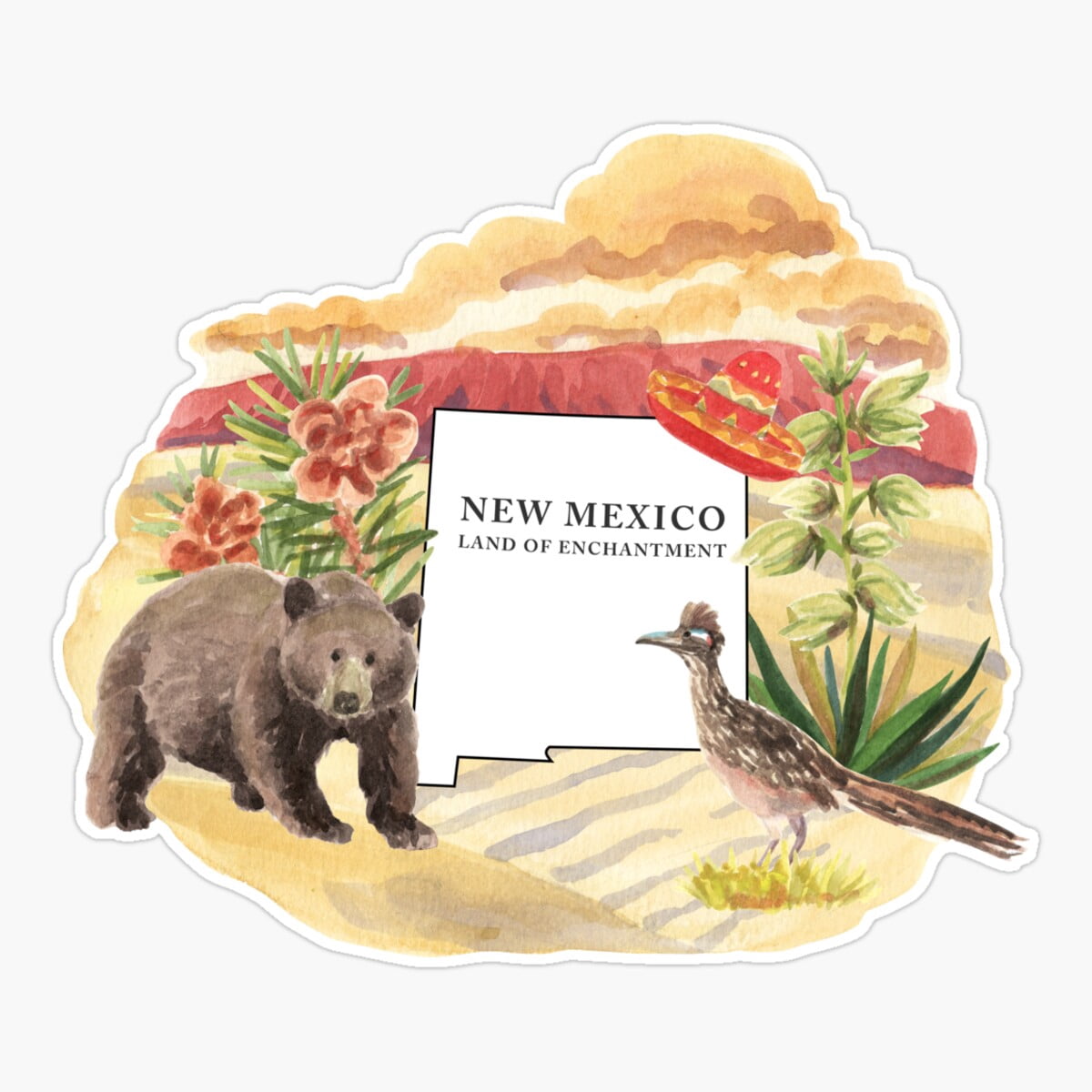 Maneki State O New Mexico Land O Enchantment Souvenir And Git Sticker ...