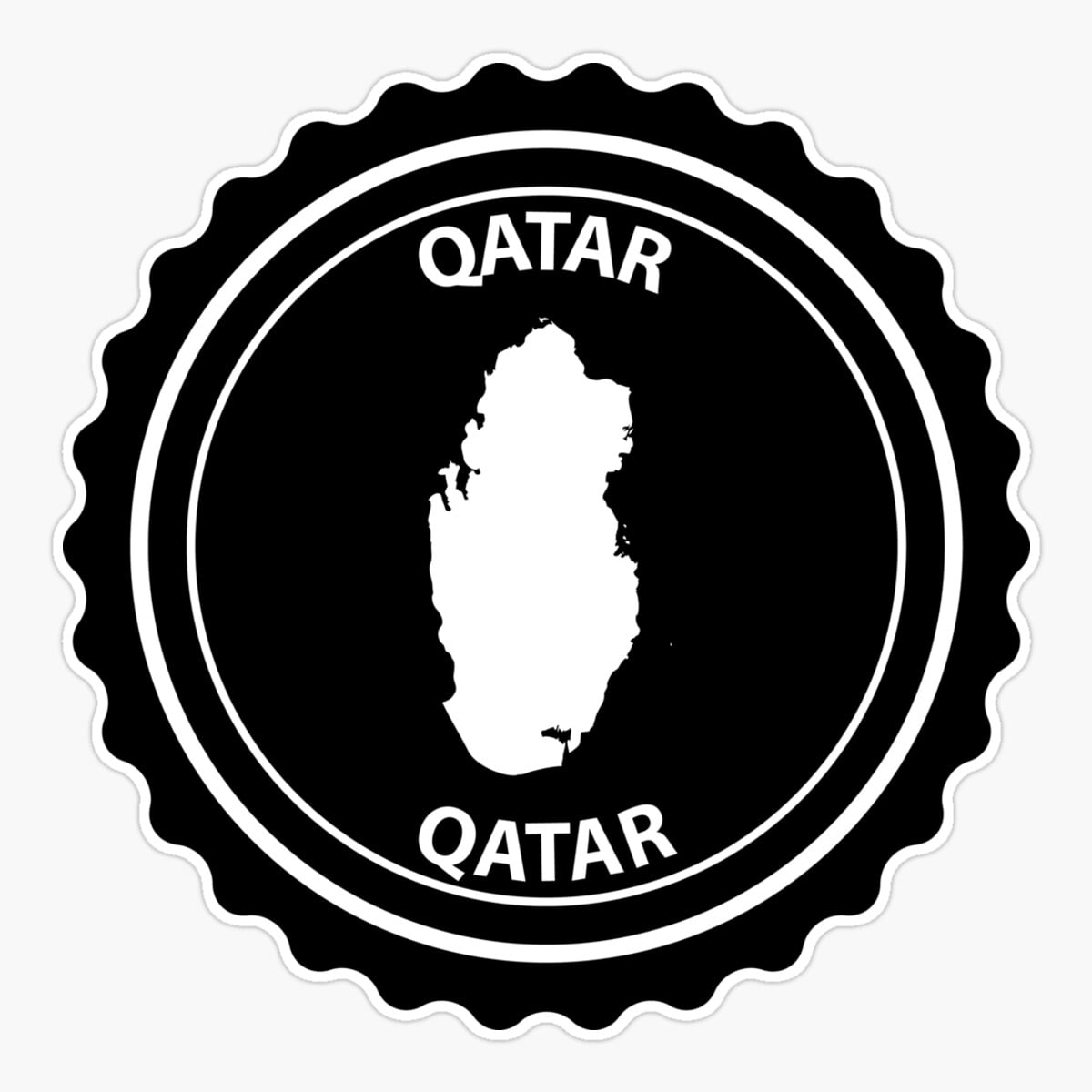 Maneki State O Qatar Stamp Sticker, Phone Decal Water Bottle Stickers ...