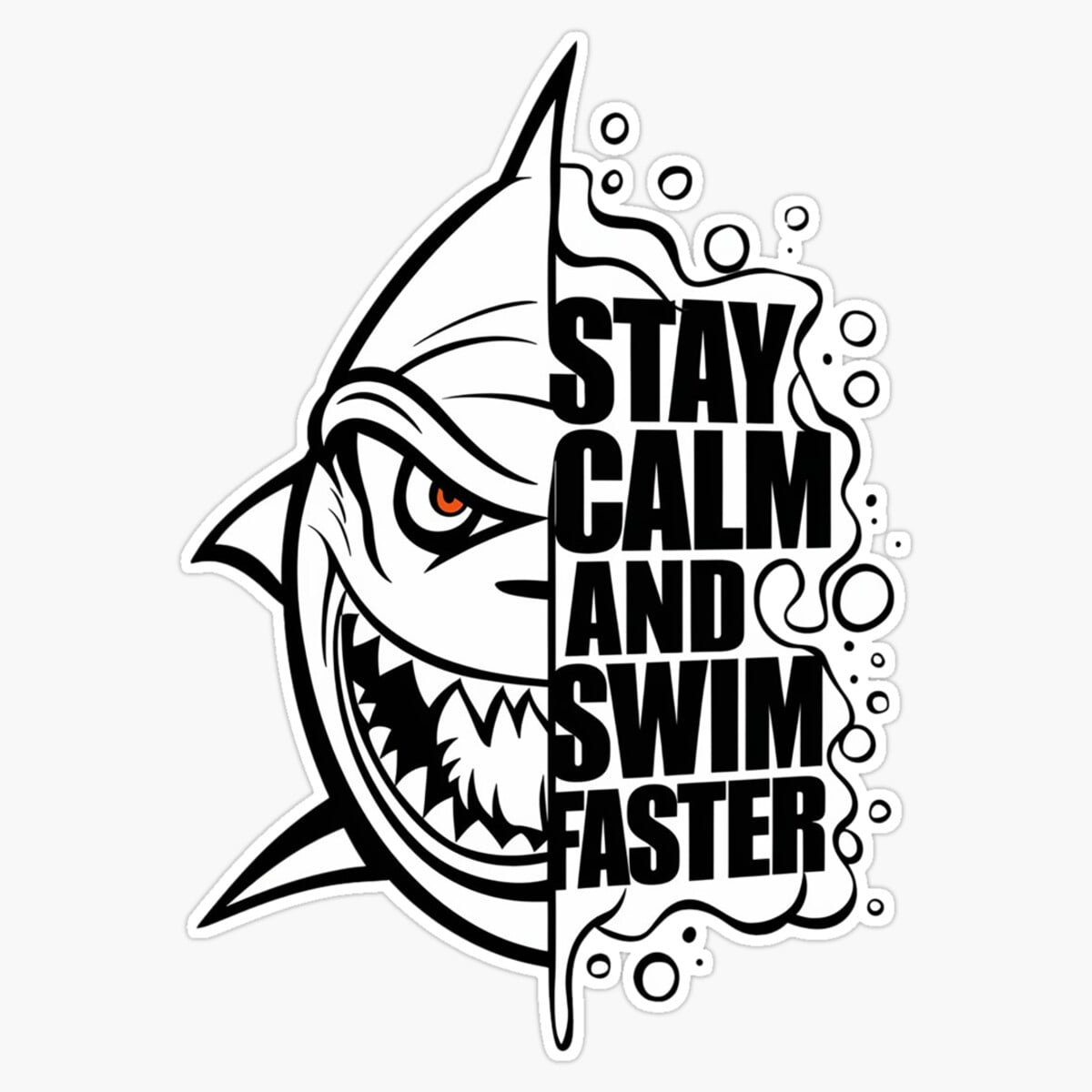 Maneki Stay Calm And Swim Faster Er, Phone Decal Water Bottle Stickers ...