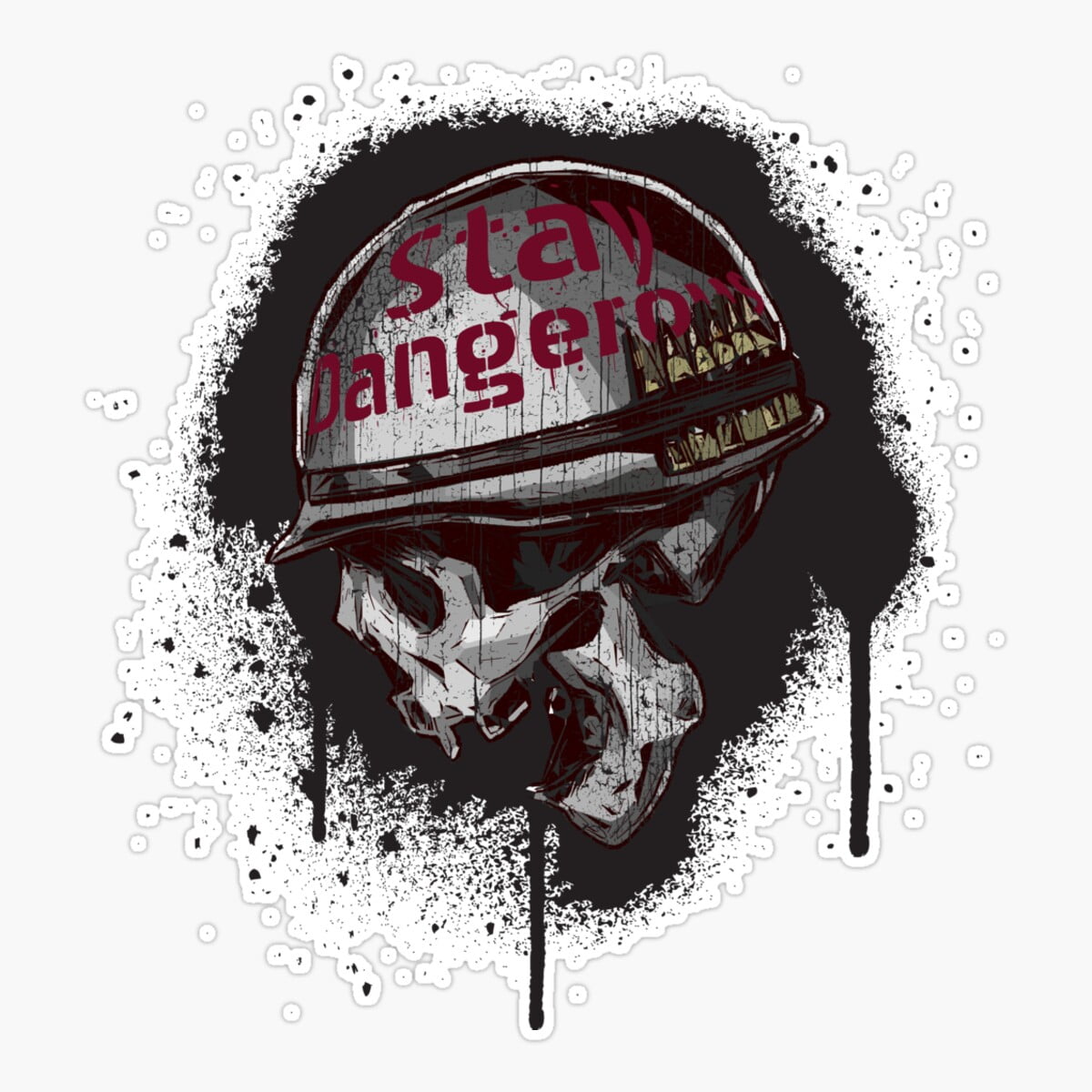 Maneki Stay Dangerous Military Vietnam Era Helmet And Skull Graiti ...