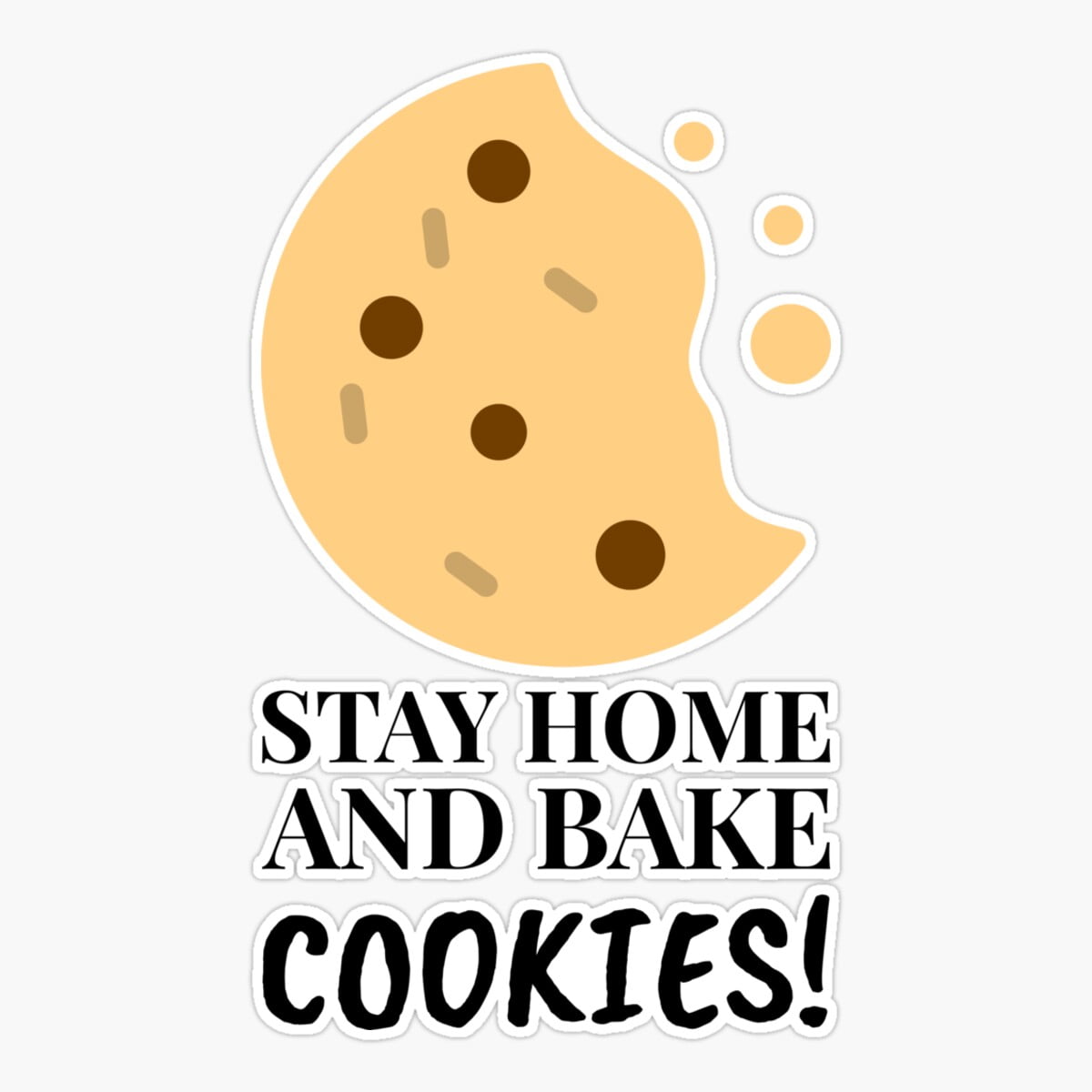 Maneki Stay Home And Bake Cookies Bite Mark Sticker, Phone Decal Water ...