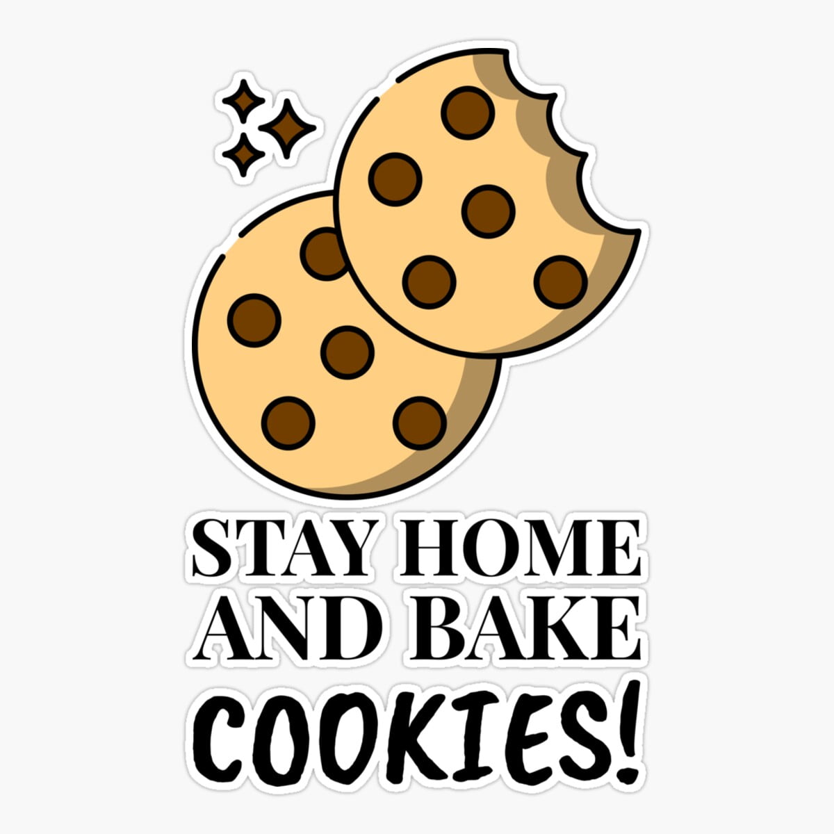 Maneki Stay Home And Bake Cookies Yummy Dessert Sticker, Phone Decal ...
