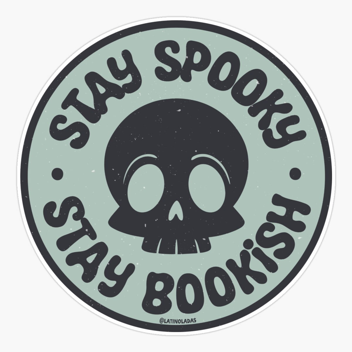 Maneki Stay Spooky Stay Bookish / Cute Reading Skull Aesthetic Bookish ...