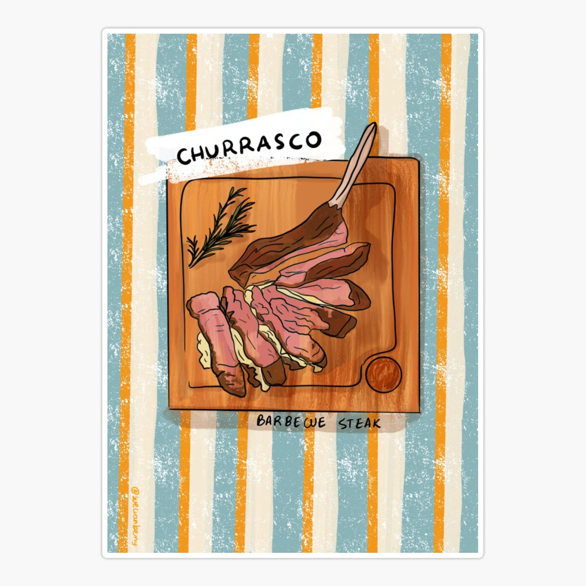 Maneki Steak Sticker, Phone Decal Water Bottle Stickers Car Decals ...