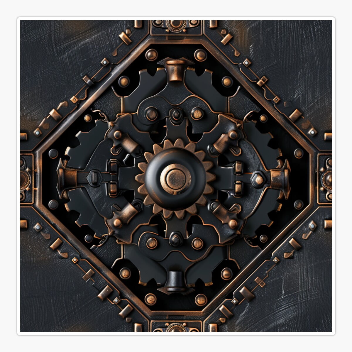 Maneki Steampunk Metal Victoriana Diamond Sticker, Phone Decal Water ...