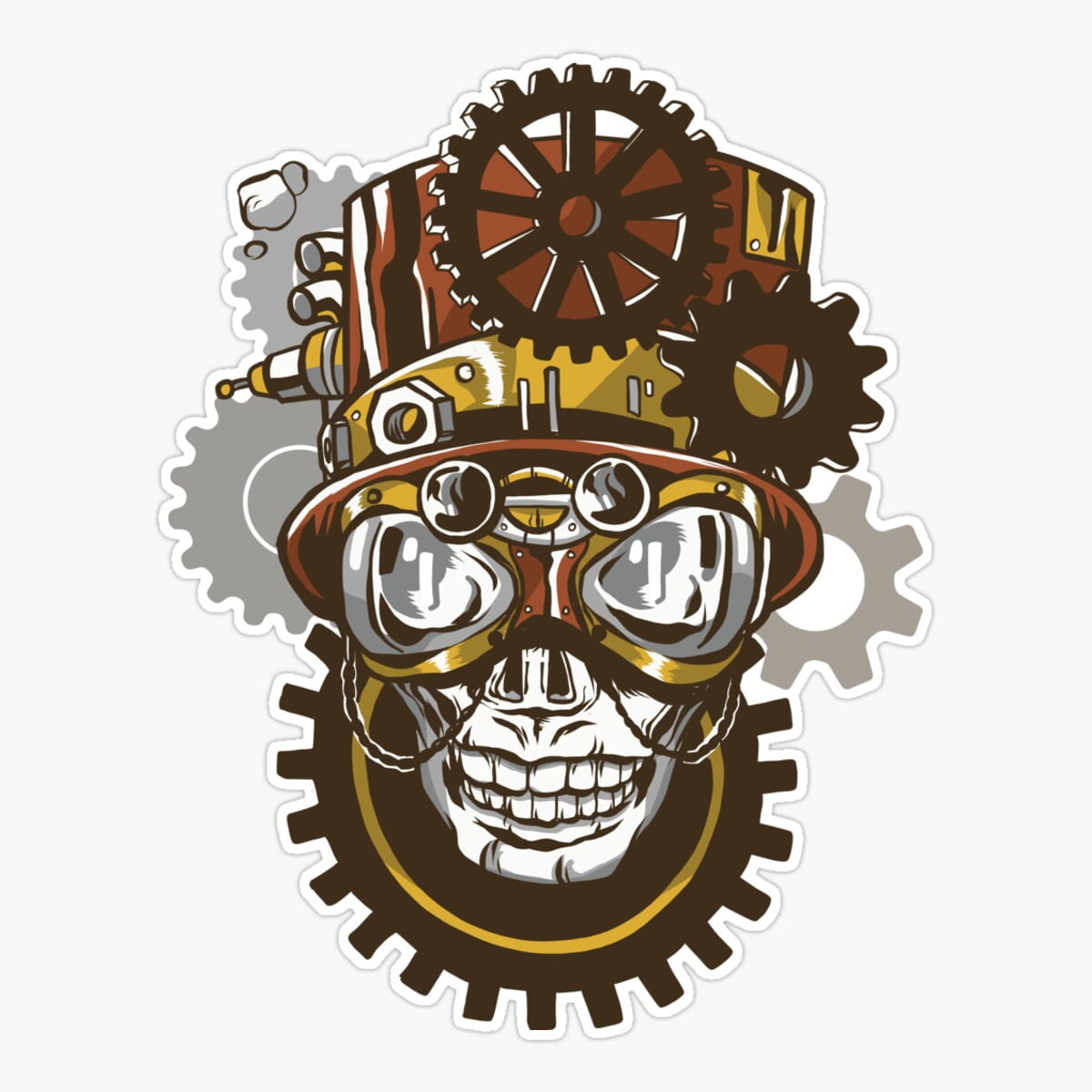 Maneki Steampunk Skull Er, Phone Decal Water Bottle Stickers Car Decals ...