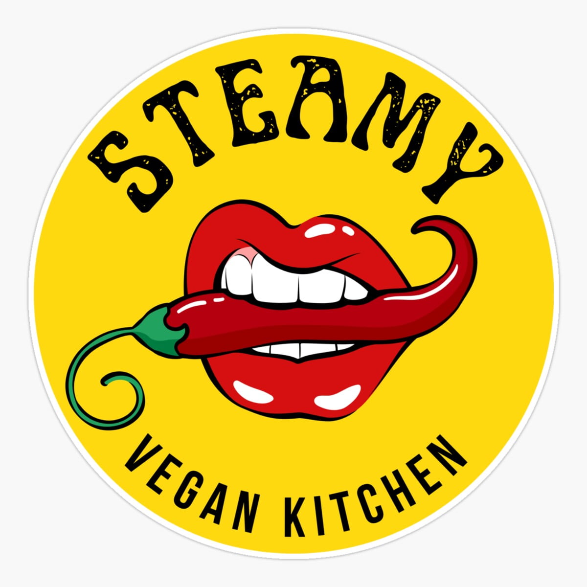 Maneki Steamy Vegan Kitchen Channel Logo Sticker, Phone Decal Water ...