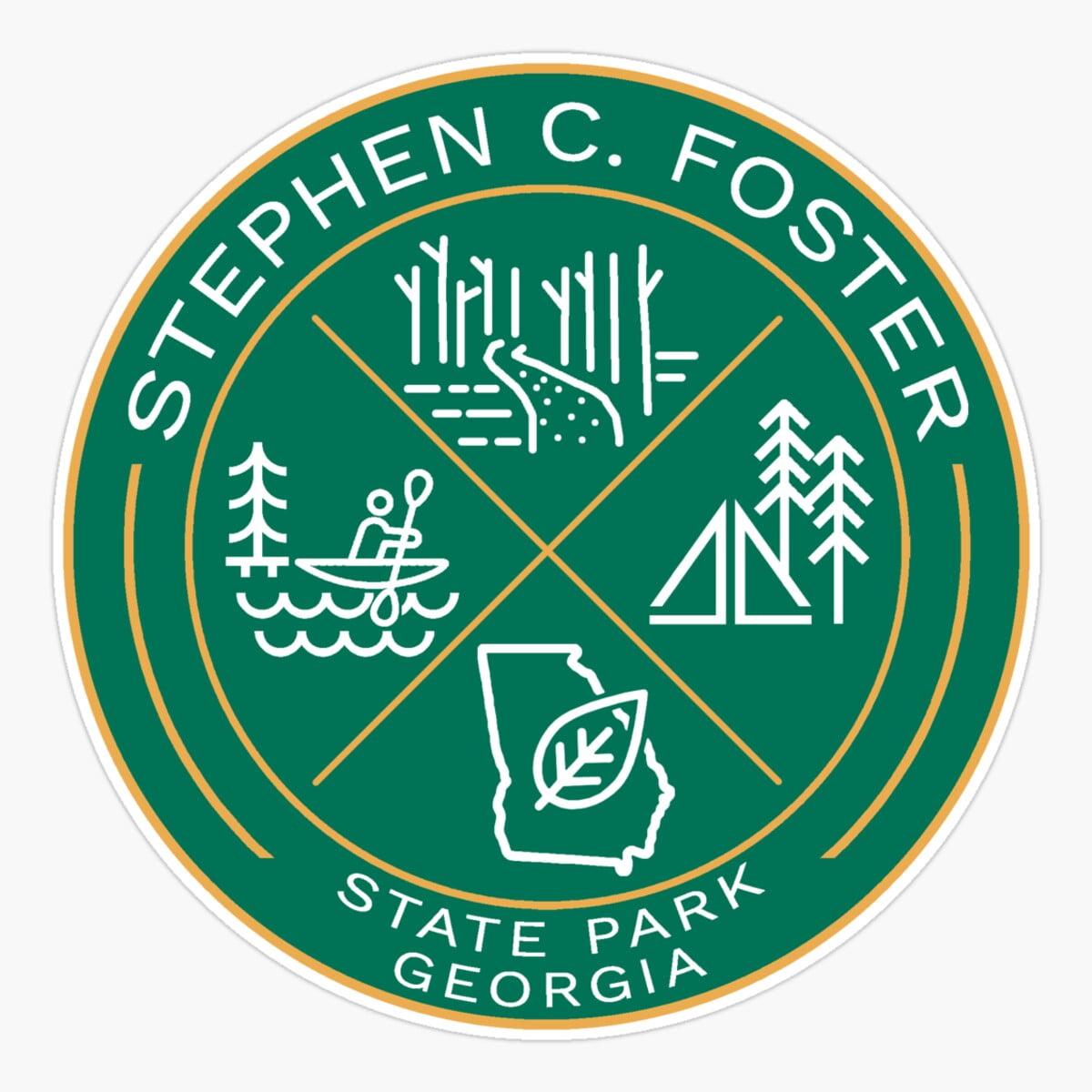 Maneki Stephen C. Oster State Park Heraldic Logo Er, Phone Decal Water ...