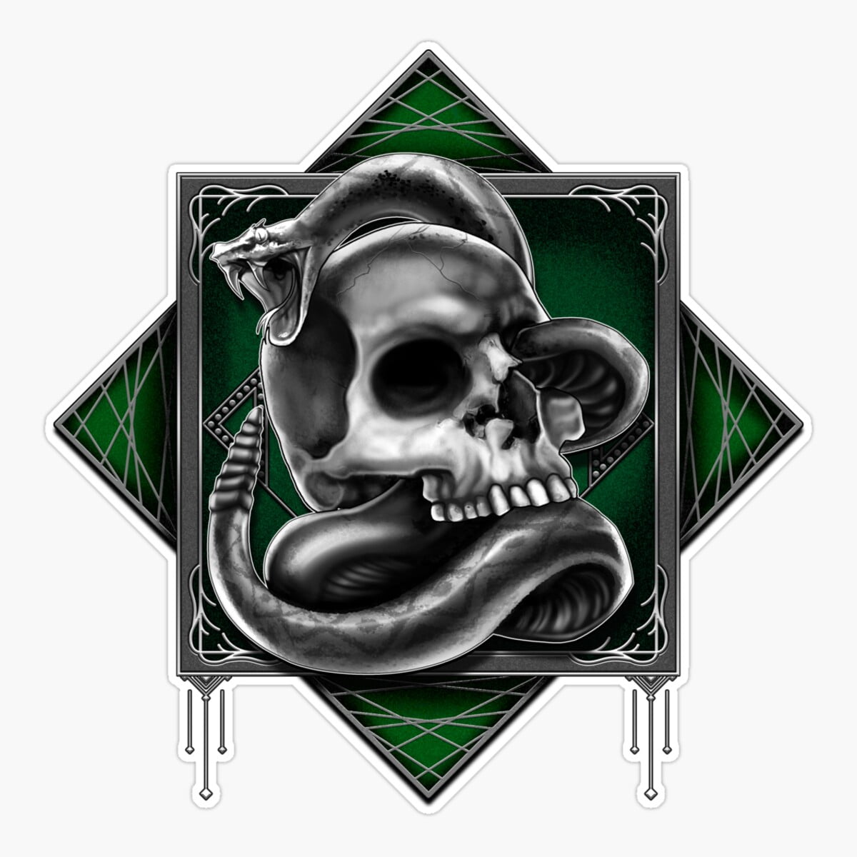 Maneki Sterling Snake Sticker, Phone Decal Water Bottle Stickers Car ...