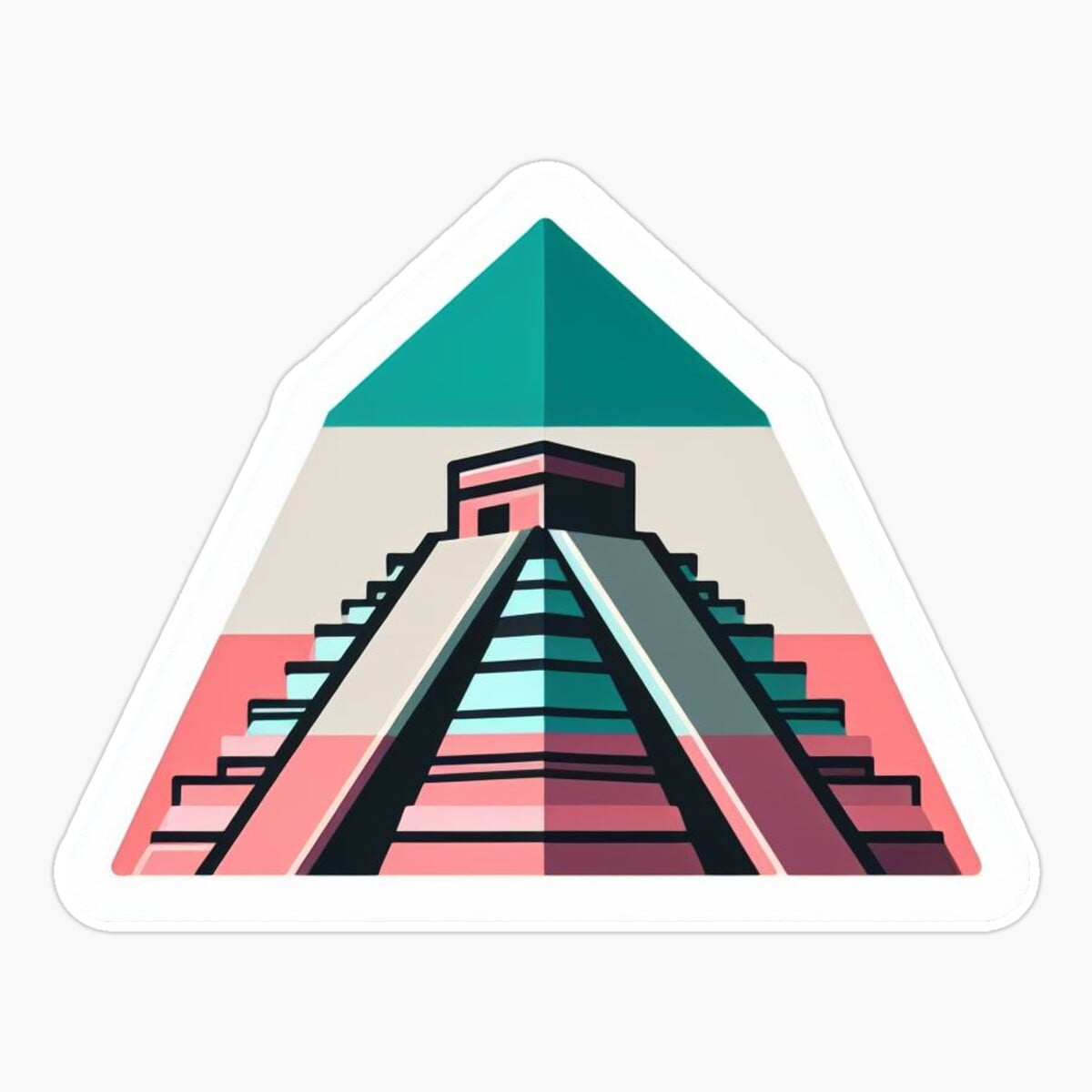 Maneki Sticker Chichen Itza Mexico Sticker, Phone Decal Water Bottle ...