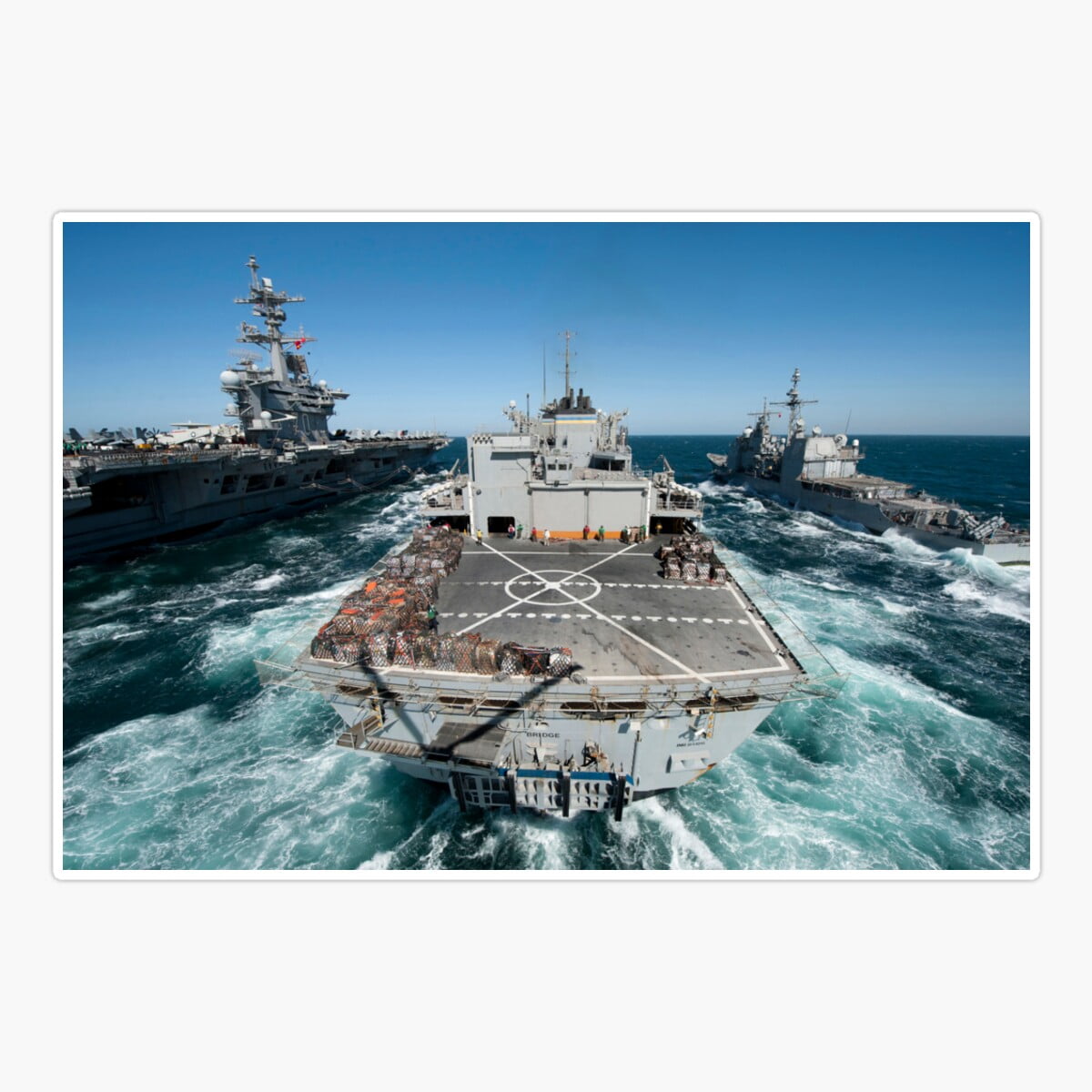 Maneki Stk106181M-Underway Replenishment At Sea With U.S. Navy Ships In ...