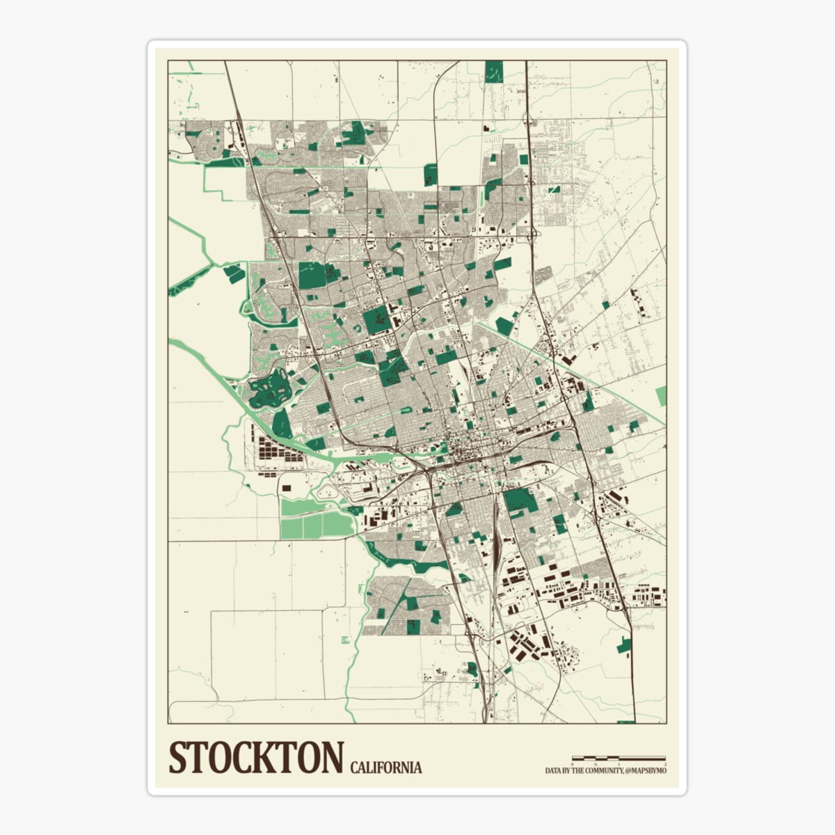 Maneki Stockton Street Map Sticker, Phone Decal Water Bottle Stickers ...