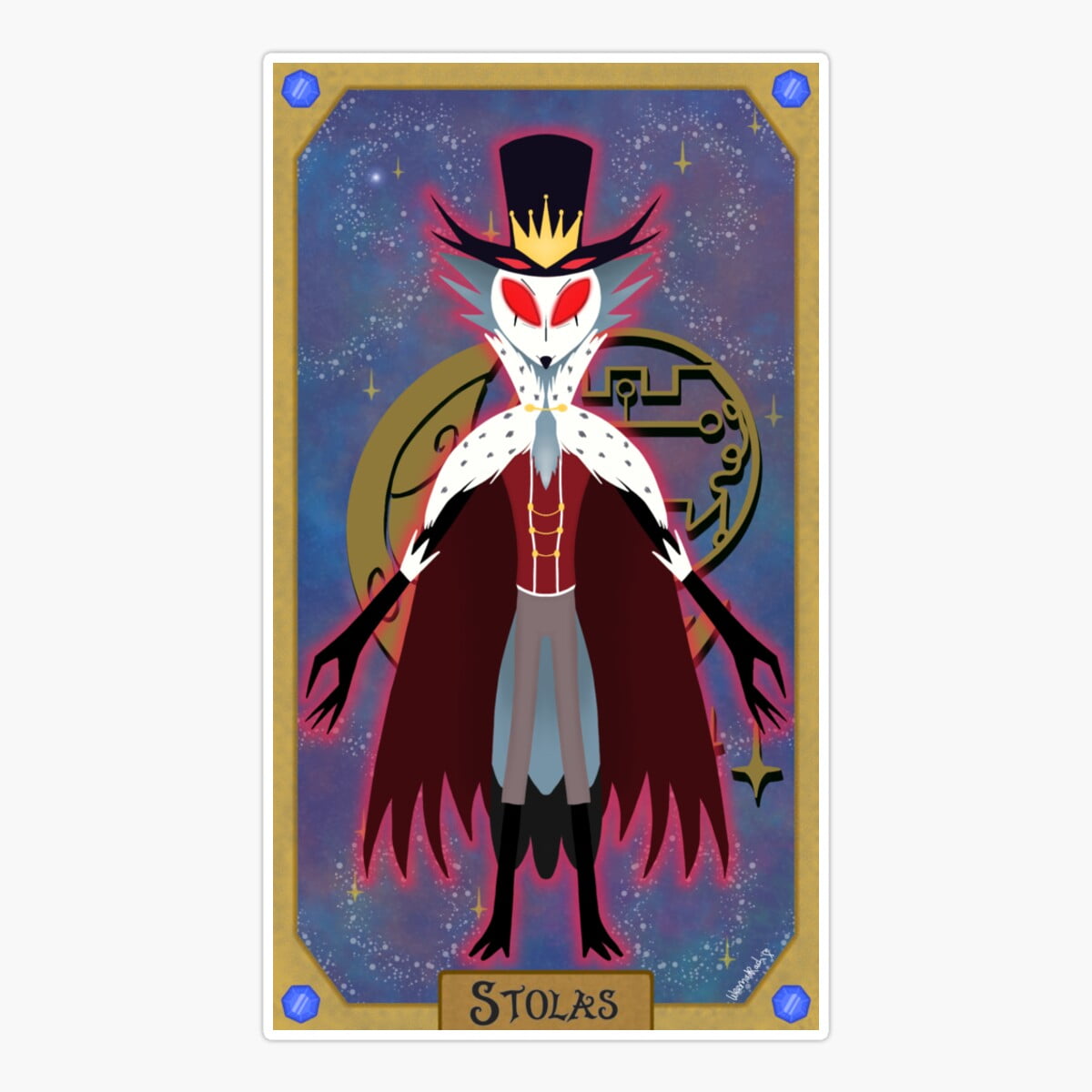 Maneki Stolas Tarot Card Er, Phone Decal Water Bottle Stickers Car ...