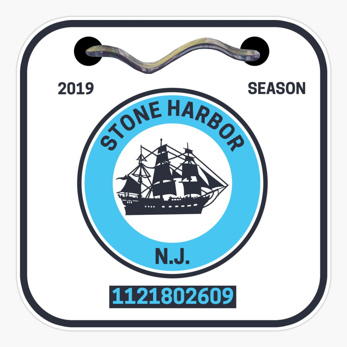 Maneki Stone Harbor New Jersey Beach Badge Sticker, Phone Decal Water ...