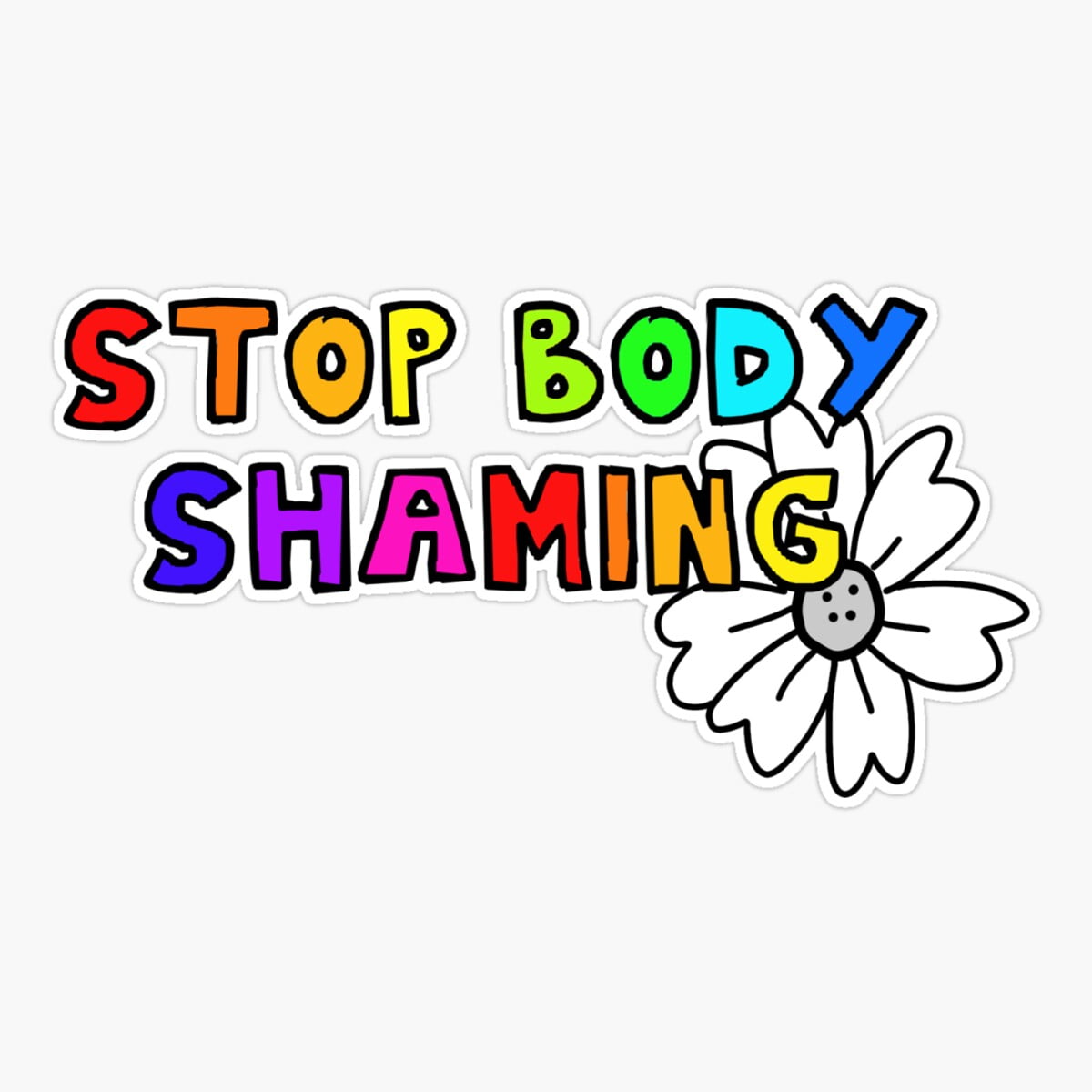 Maneki Stop Body Shaming Sticker, Phone Decal Water Bottle Stickers Car ...