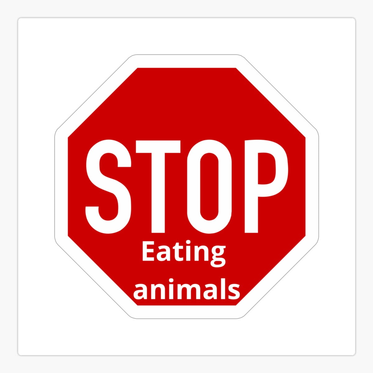 Maneki Stop Eating Animals Sticker, Phone Decal Water Bottle Stickers ...