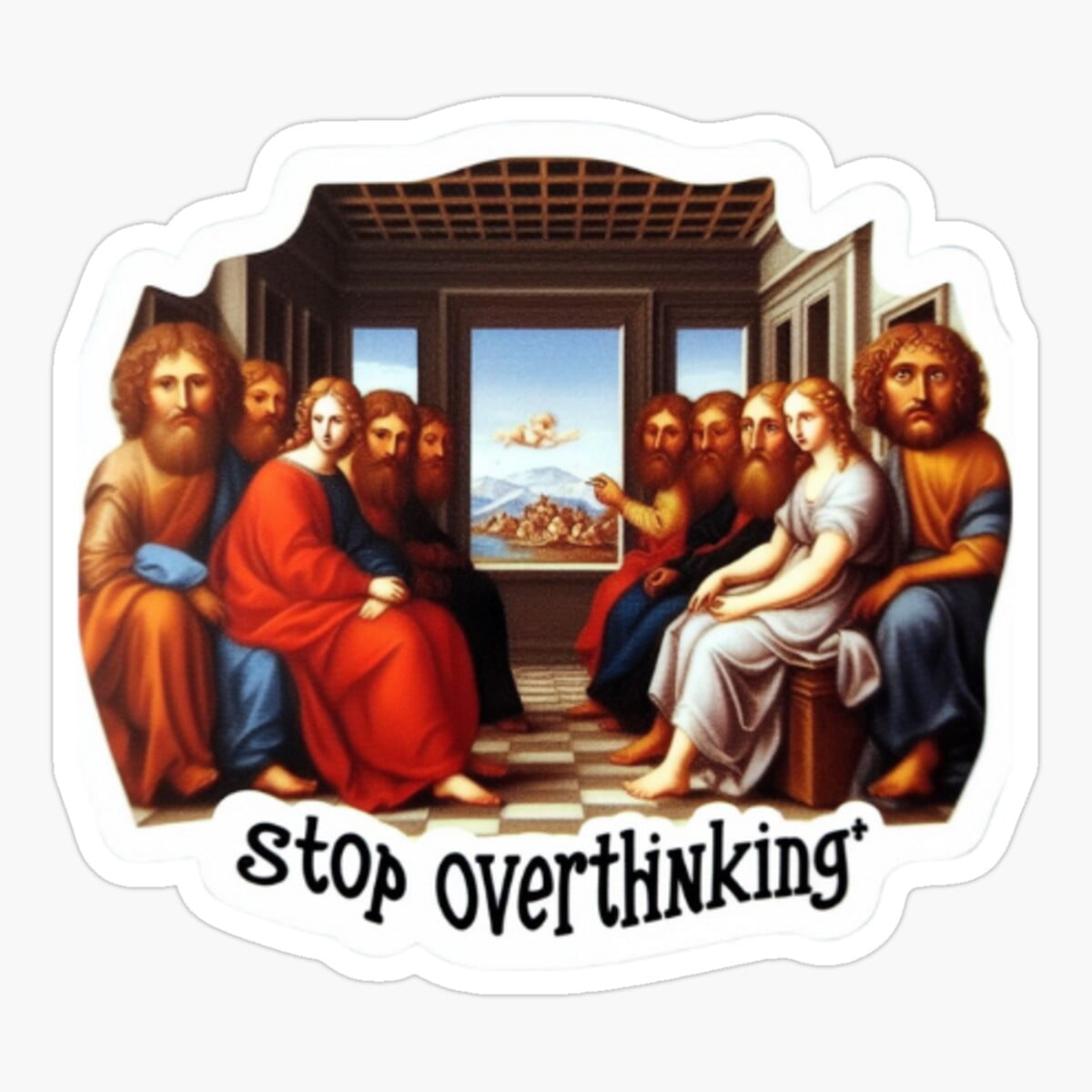 Maneki Stop Overthinking Sticker, Phone Decal Water Bottle Stickers Car ...