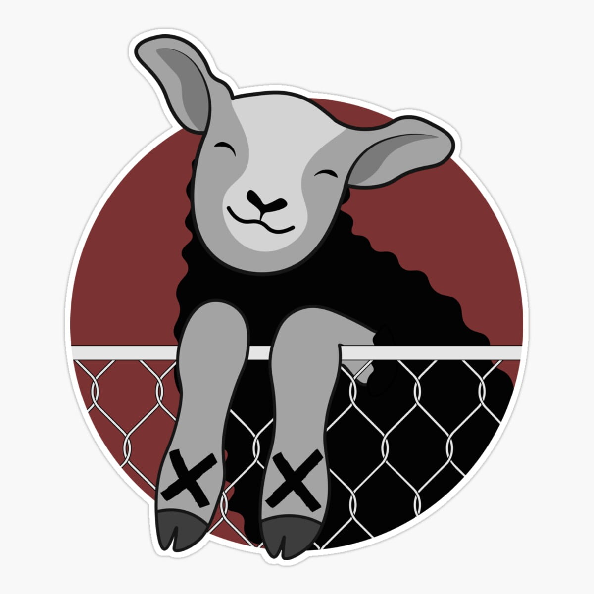 Maneki Straight Edge Black Sheep Sticker, Phone Decal Water Bottle ...