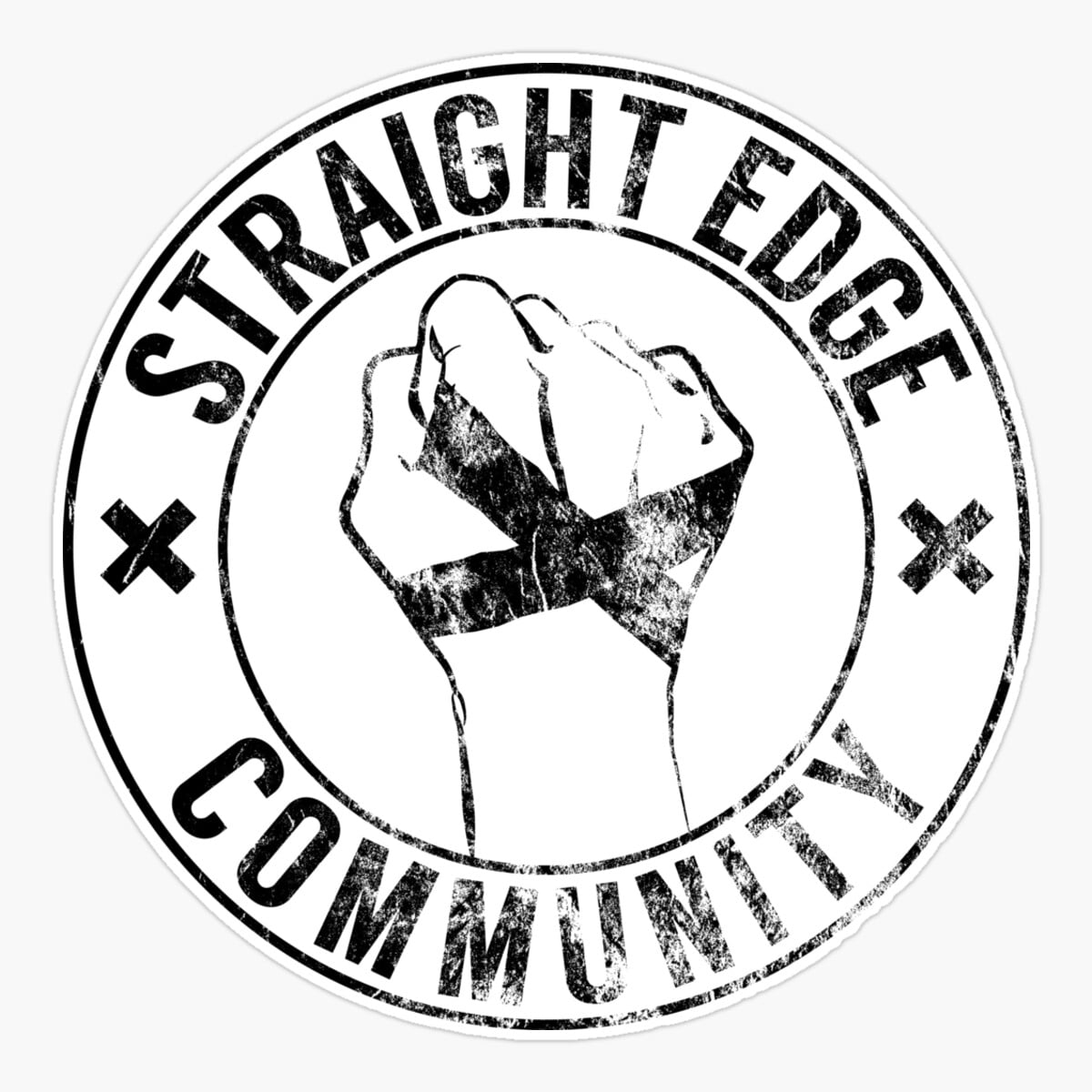 Maneki Straight Edge Community Sticker, Phone Decal Water Bottle ...