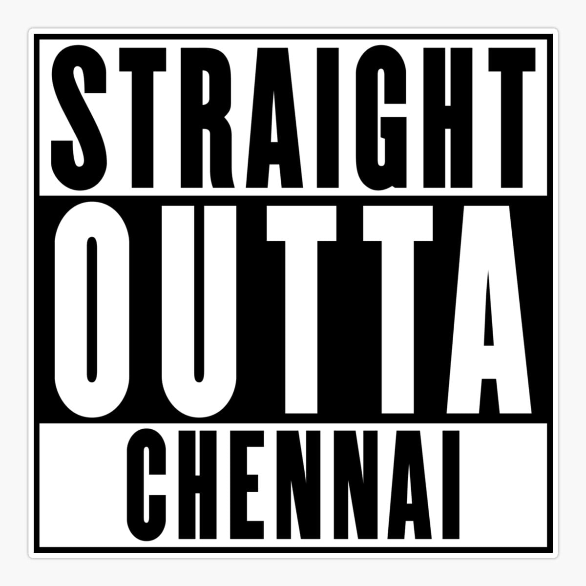 Maneki Straight Outta Chennai Sticker, Phone Decal Water Bottle ...
