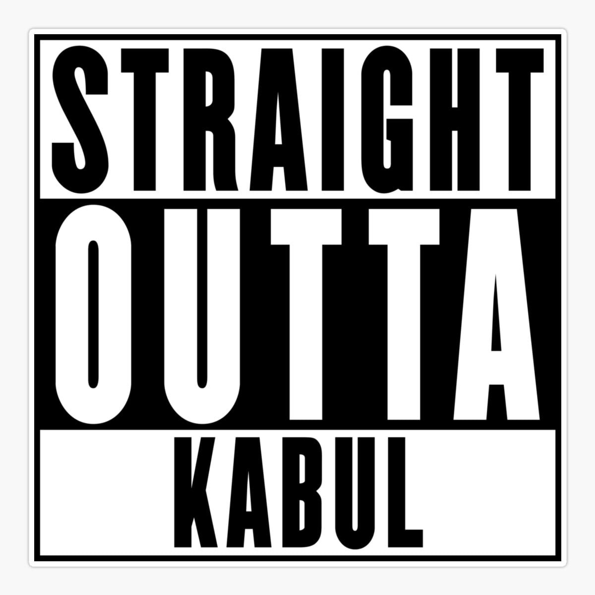 Maneki Straight Outta Kabul Sticker, Phone Decal Water Bottle Stickers ...