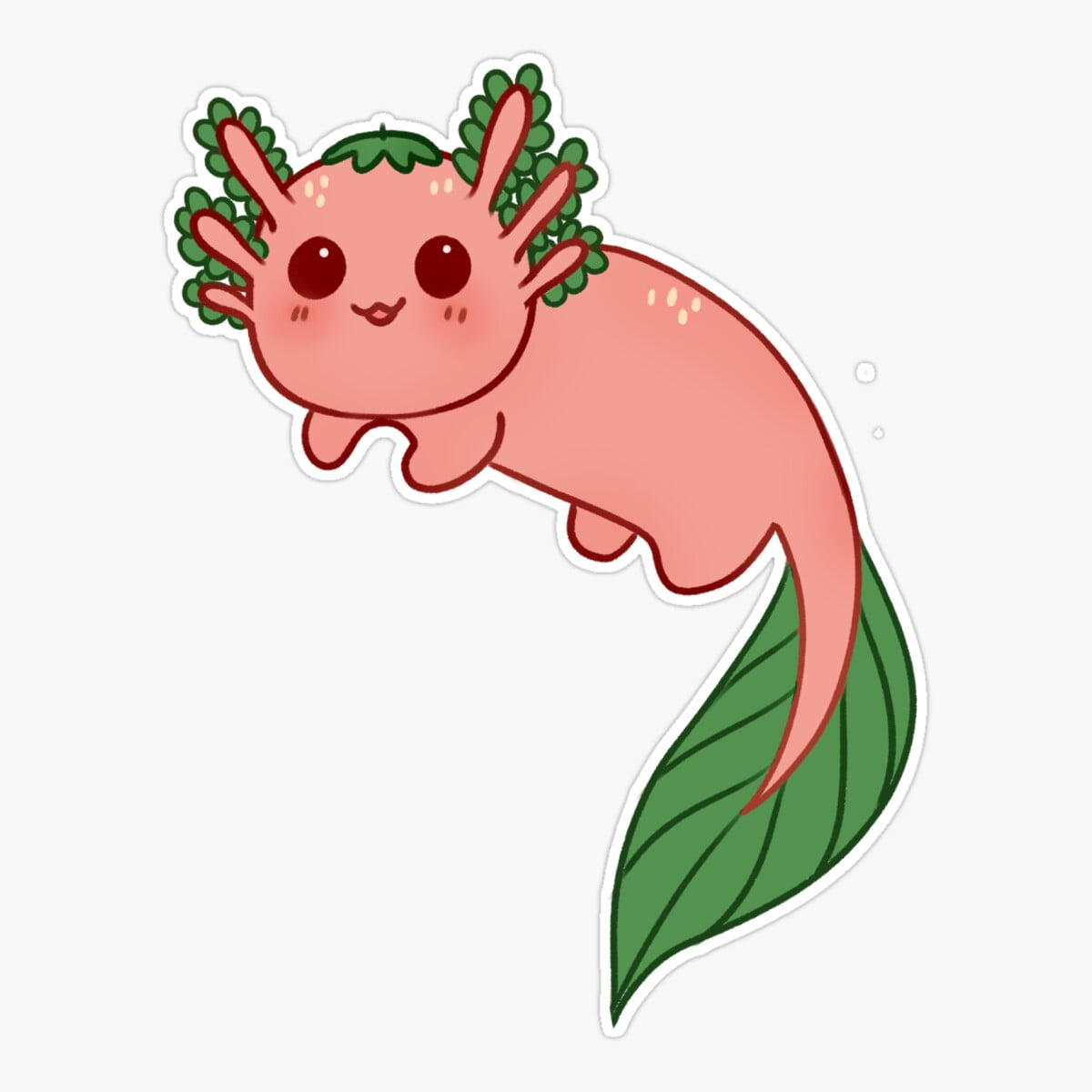 Maneki Strawberry Axolotl Sticker, Phone Decal Water Bottle Stickers ...