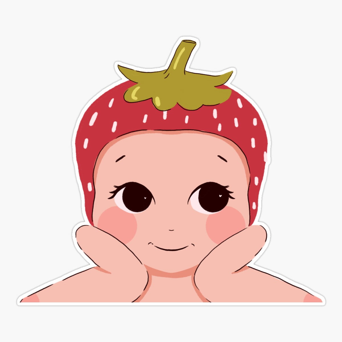 Maneki Strawberry Cherub | Strawberry Angel Trinket Sticker, Phone ...