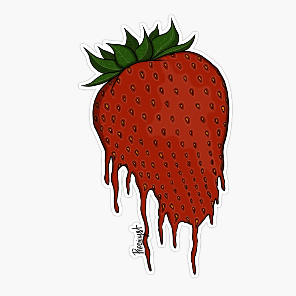 Maneki Strawberry Drip Er, Phone Decal Water Bottle Stickers Car Decals ...