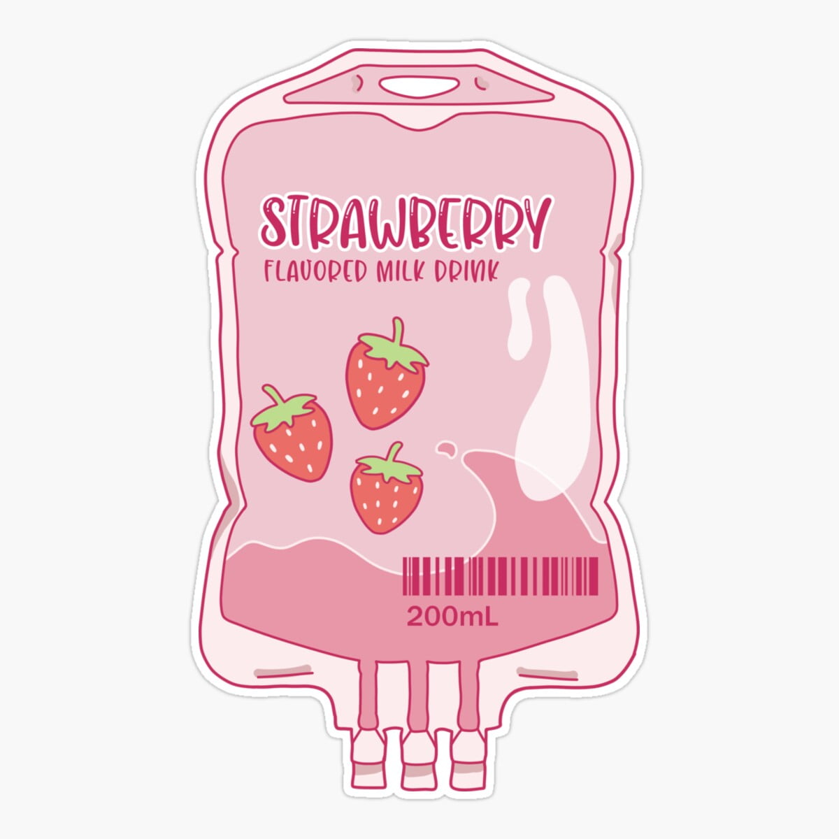 Maneki Strawberry Flavored Milk Drink Iv Fluid Er, Phone Decal Water ...