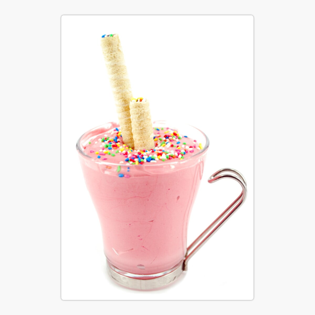 Maneki Strawberry Frappe With Wafer On White Er, Phone Decal Water ...