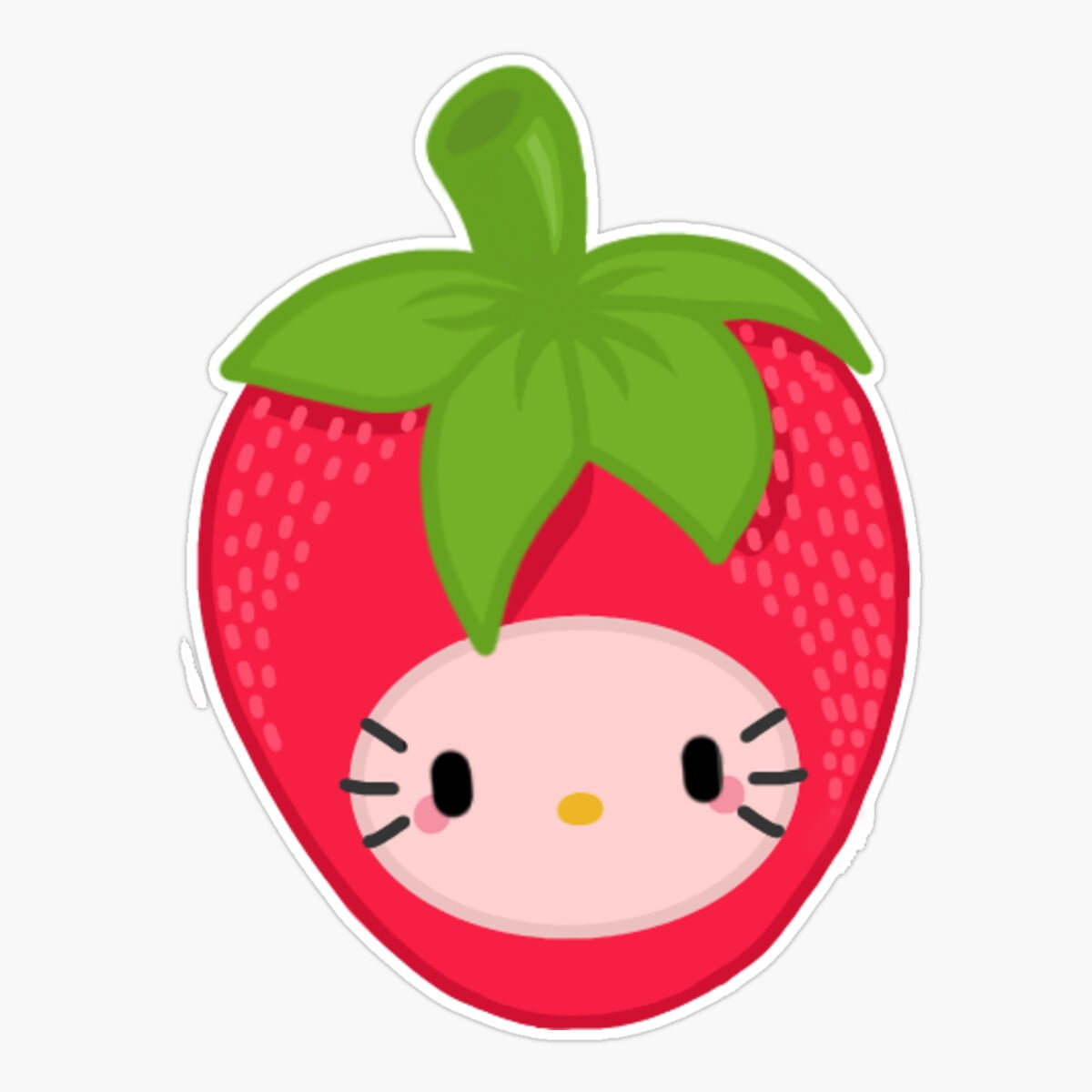 Maneki Strawberry Hello Kitty Sanrio Sticker, Phone Decal Water Bottle ...