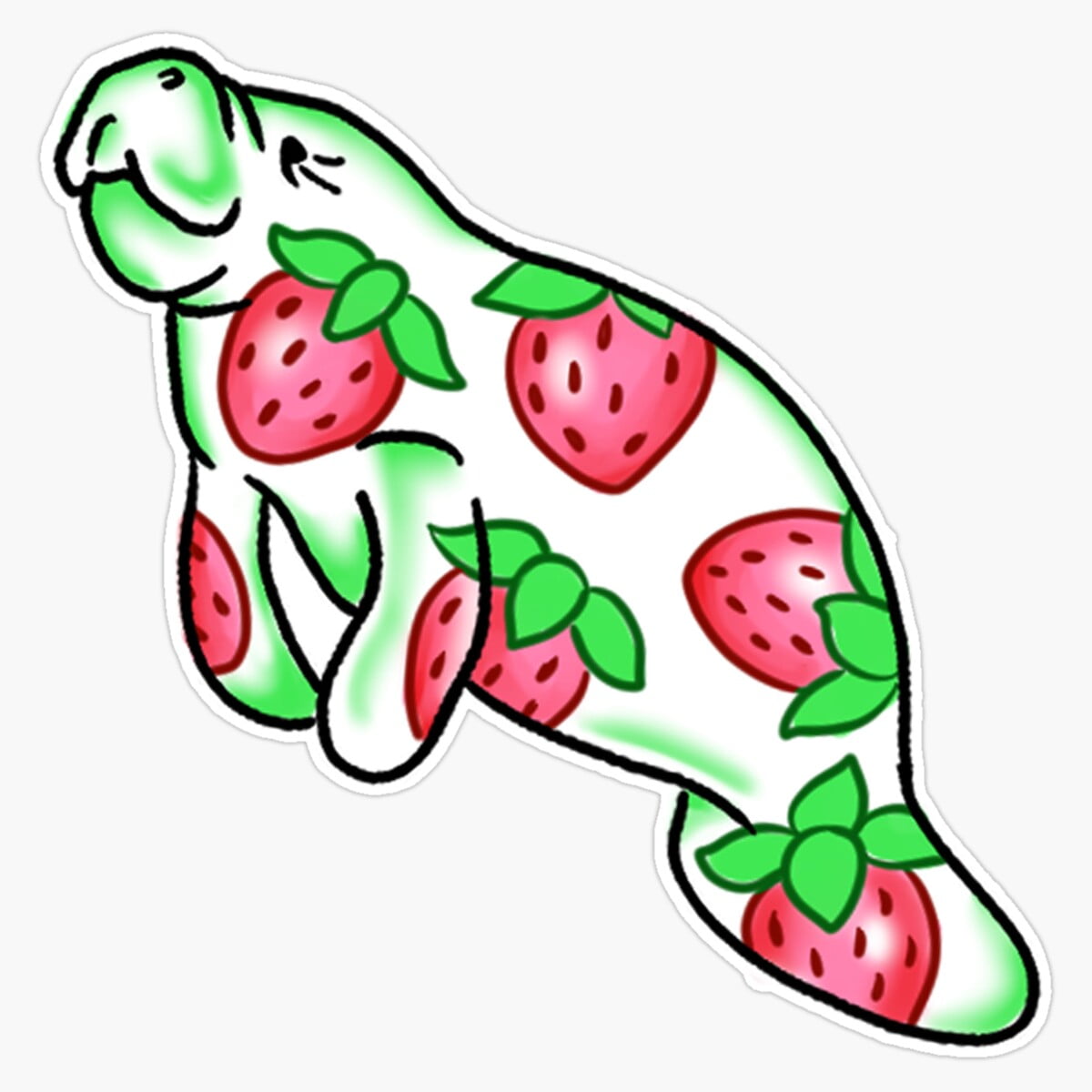 Maneki Strawberry Manatee Er, Phone Decal Water Bottle Stickers Car ...