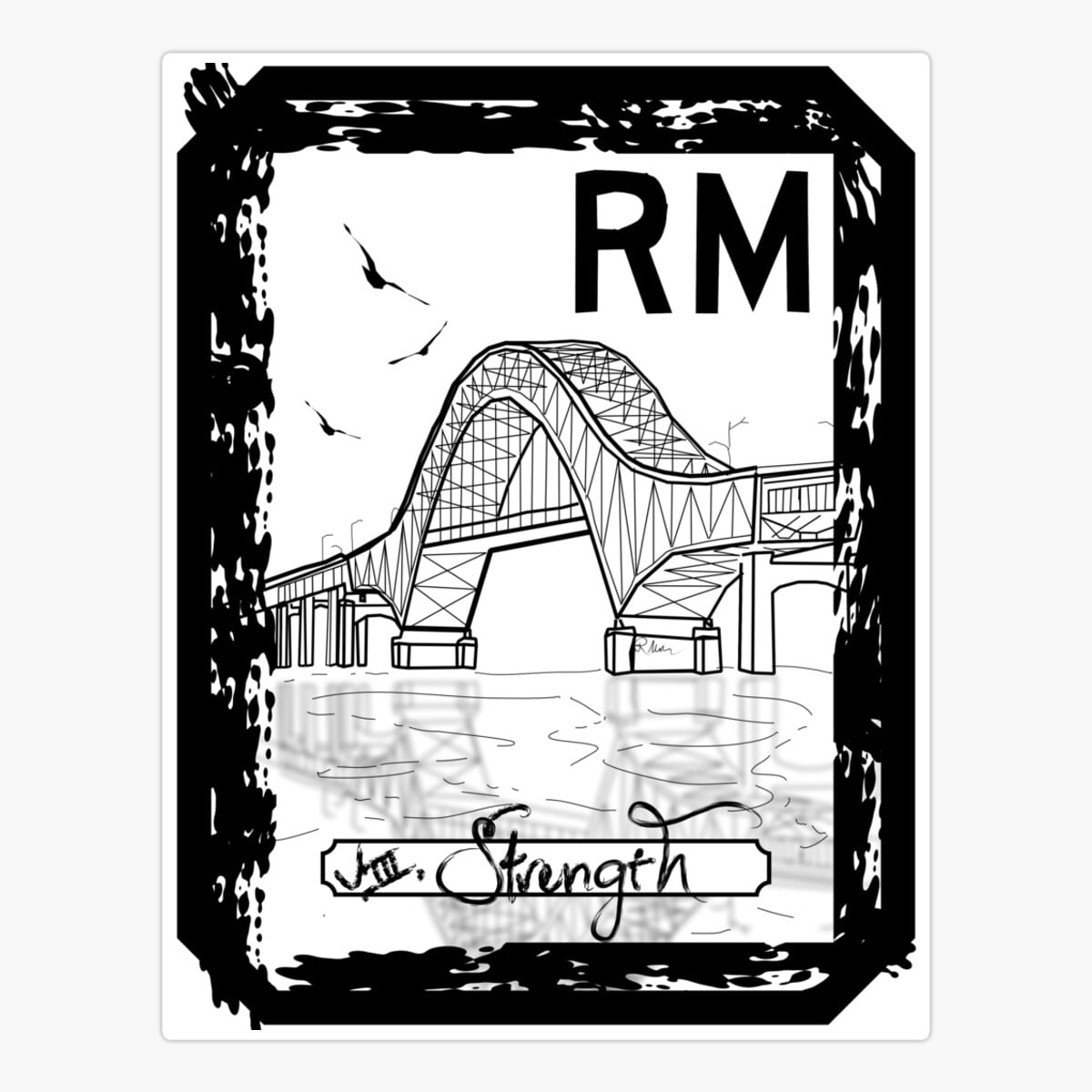 Maneki Strength O The Rm Bridge Er, Phone Decal Water Bottle Stickers ...