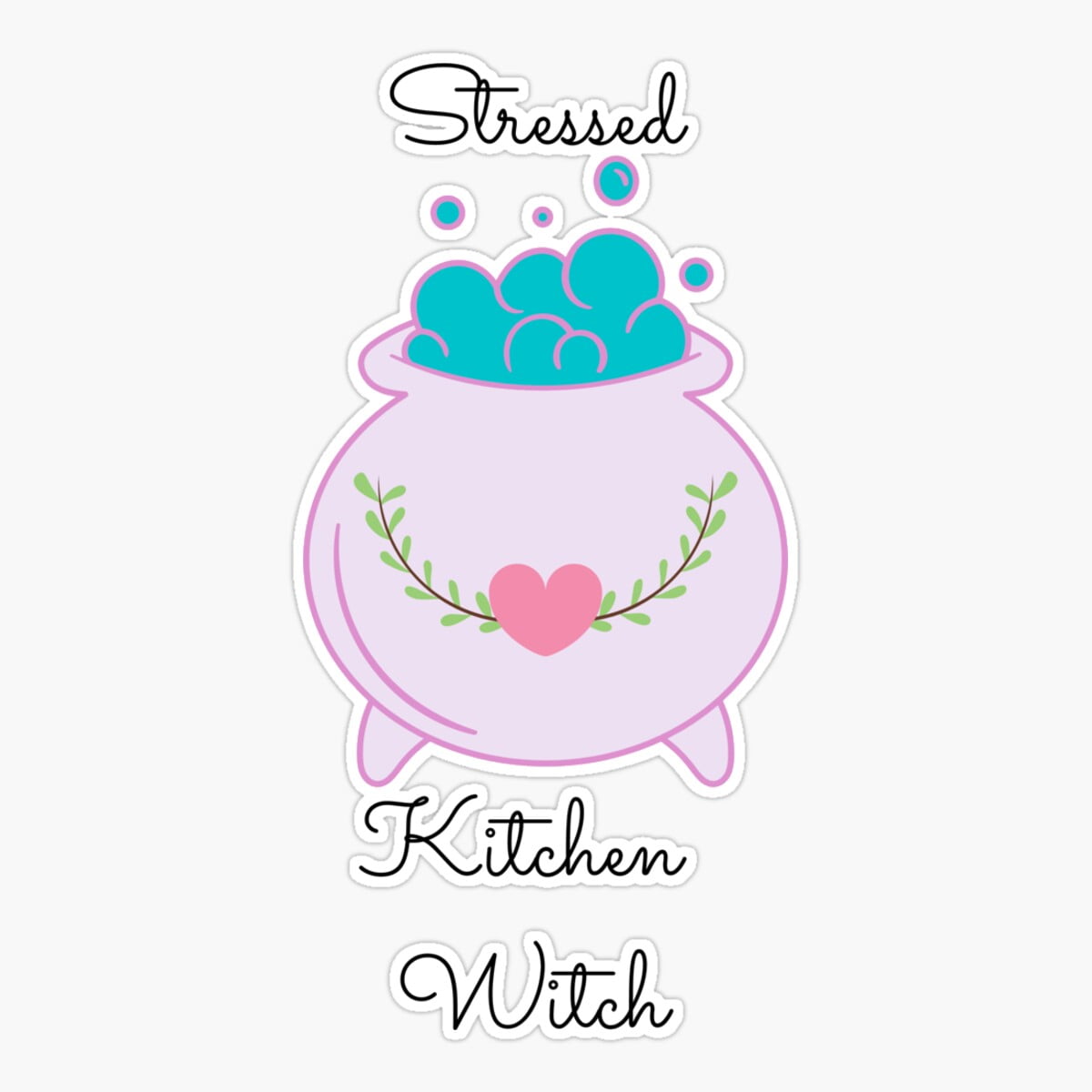 Maneki Stressed Kitchen Witch Sticker, Phone Decal Water Bottle ...